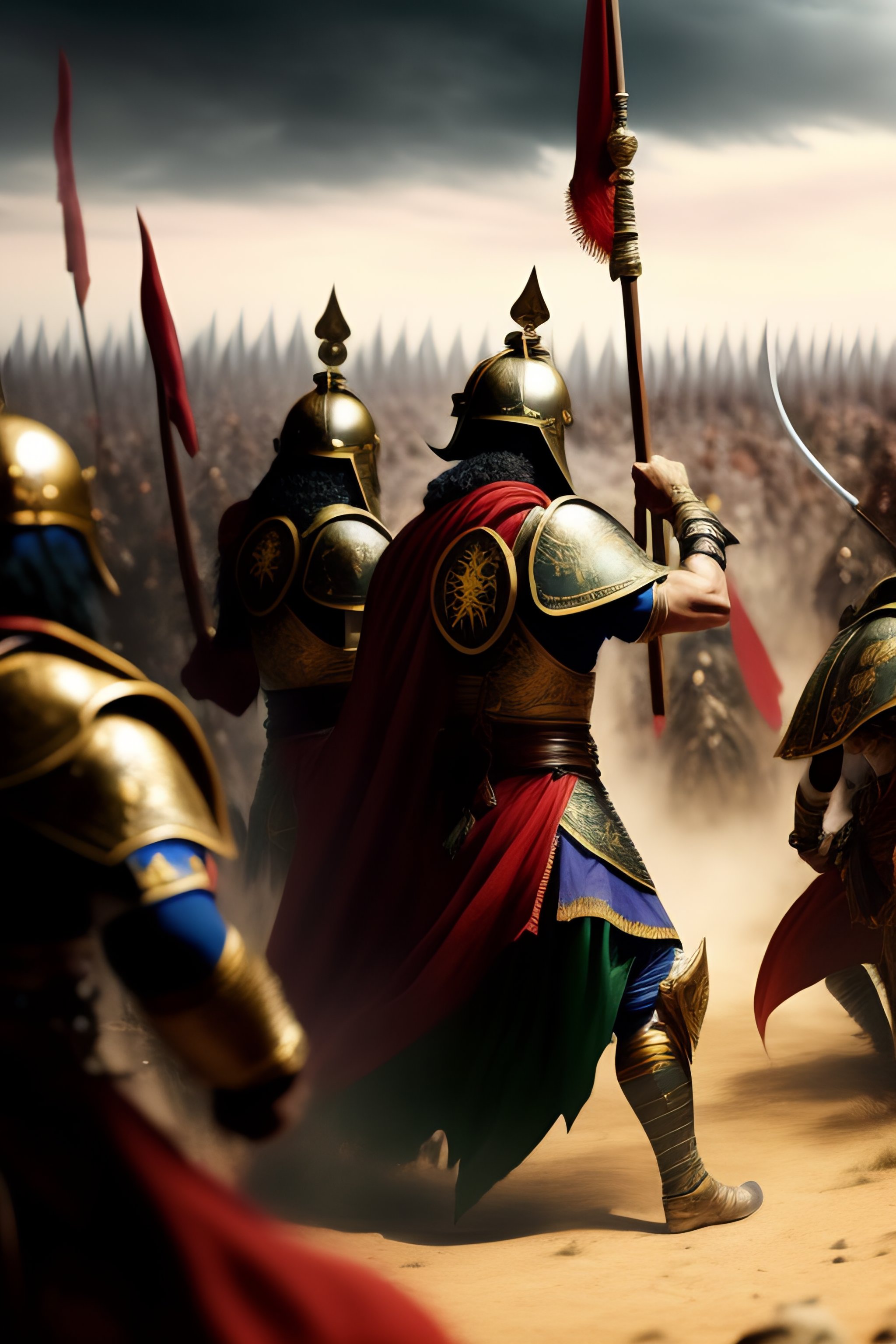 Lexica - A roman legion fighting a demon army on a battlefield covered ...