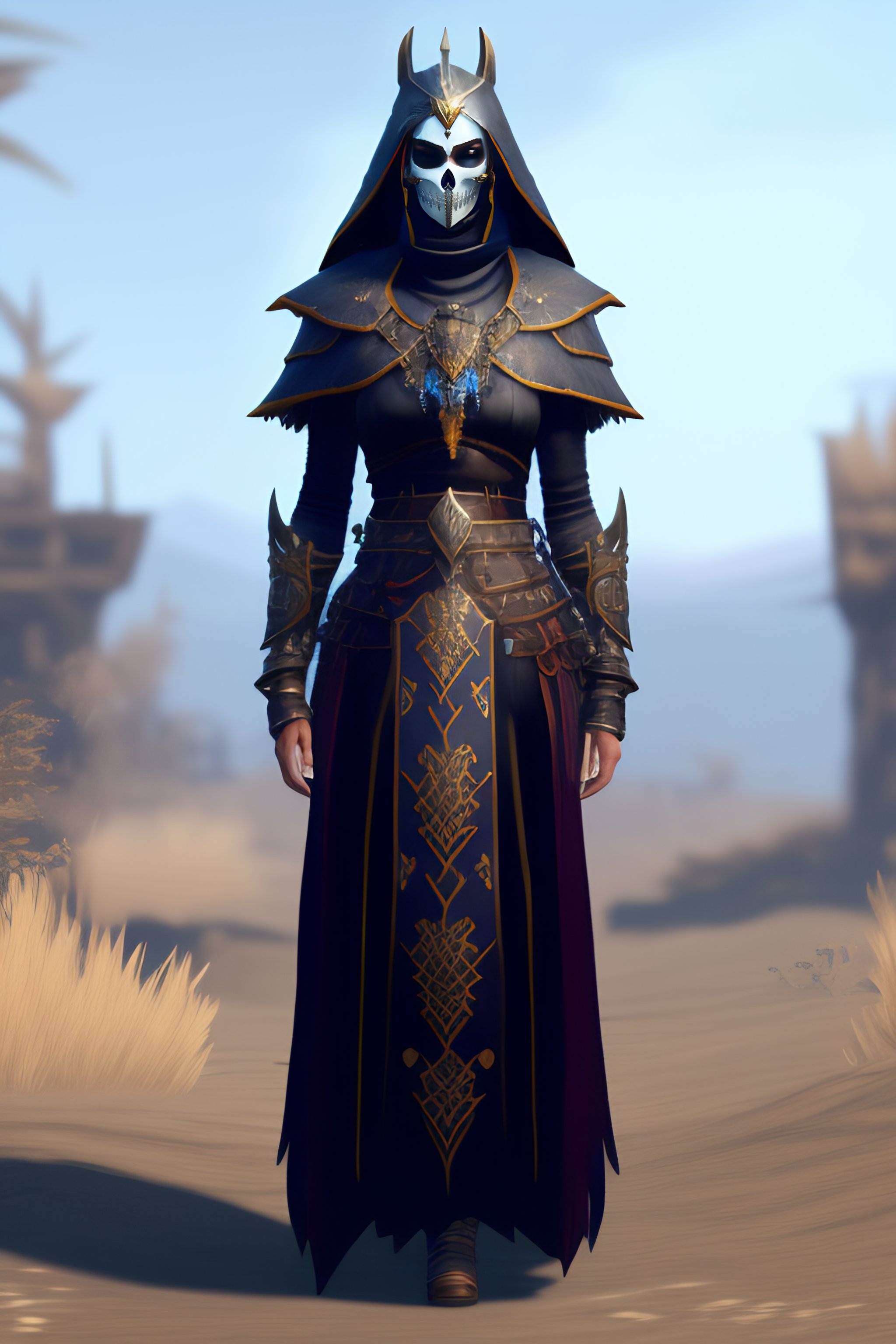 Lexica - Bone armor, skull mask, shaman Necromancer female, Inspired by ...