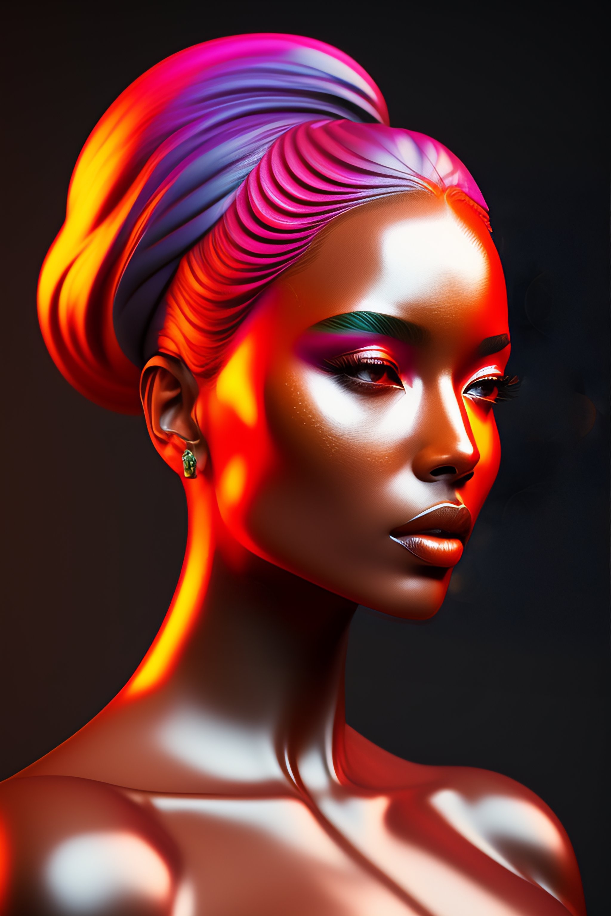 Lexica - Conceptual Artistc women Figure with Abstract colors, rococo, rococo, zbrush, behance ...