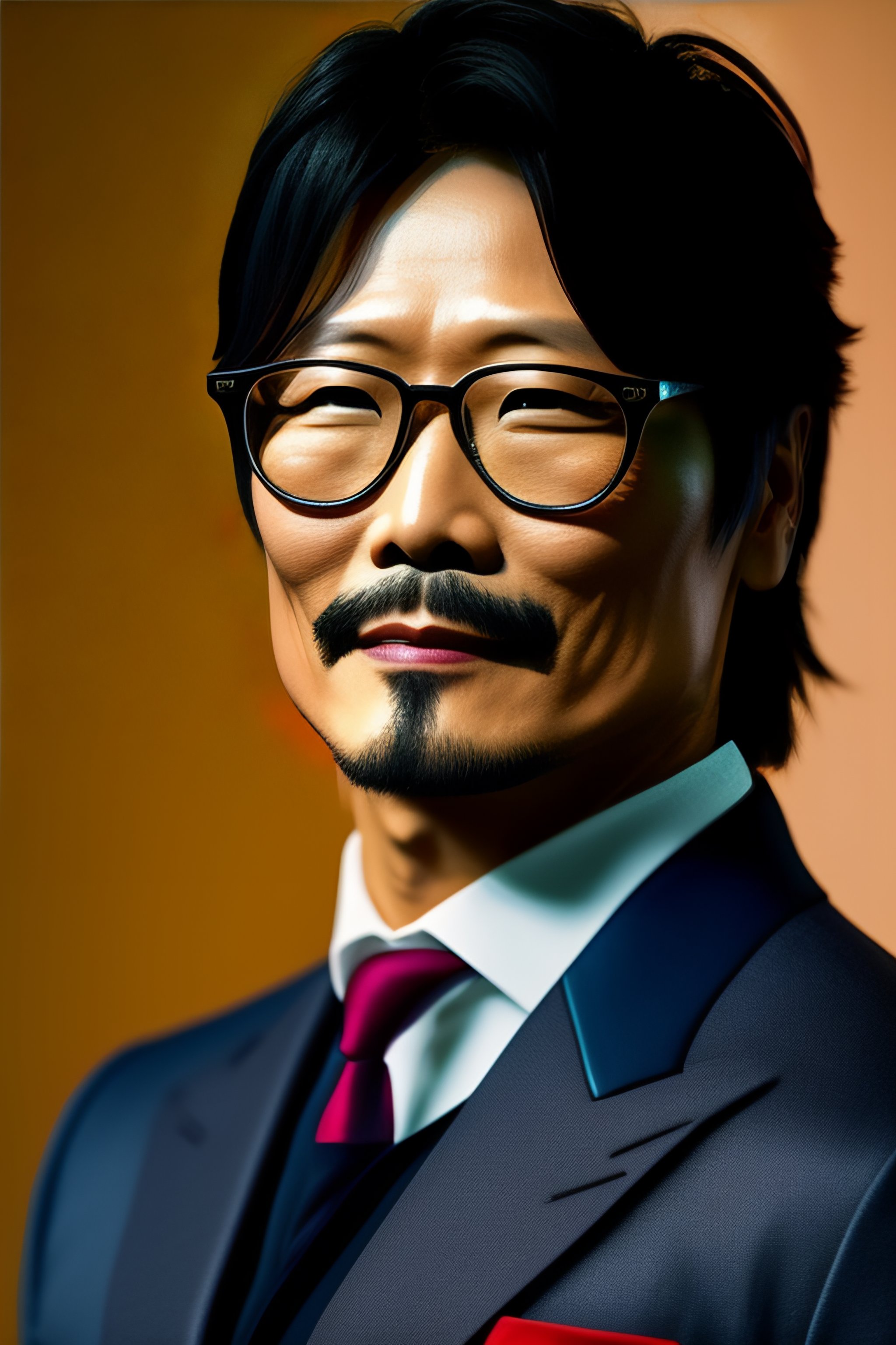 Lexica - Close up of hideo kojima in a cowboy outfit