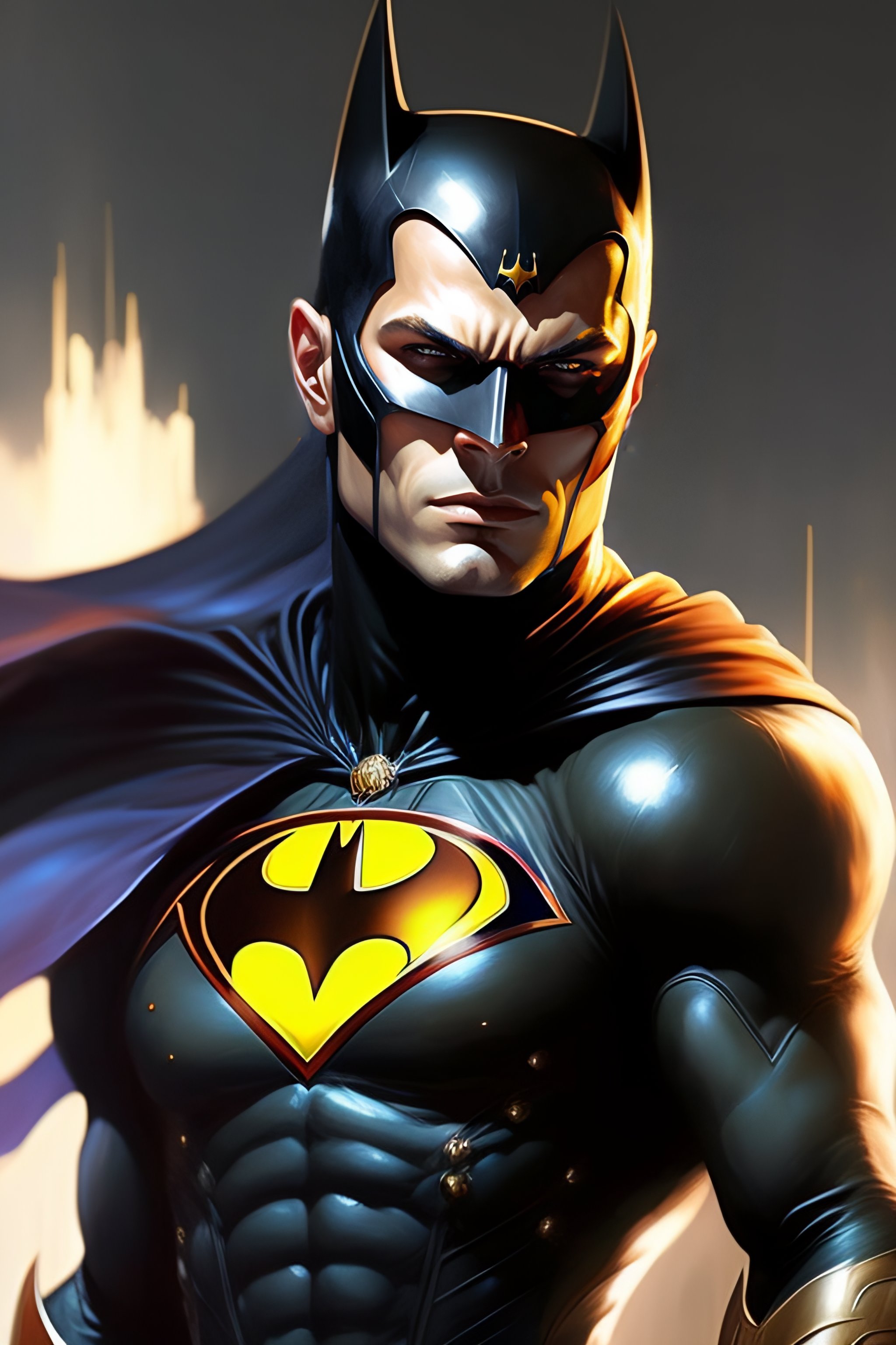 Lexica - Portrait of a super thin muscular batman, epic, tragic ...