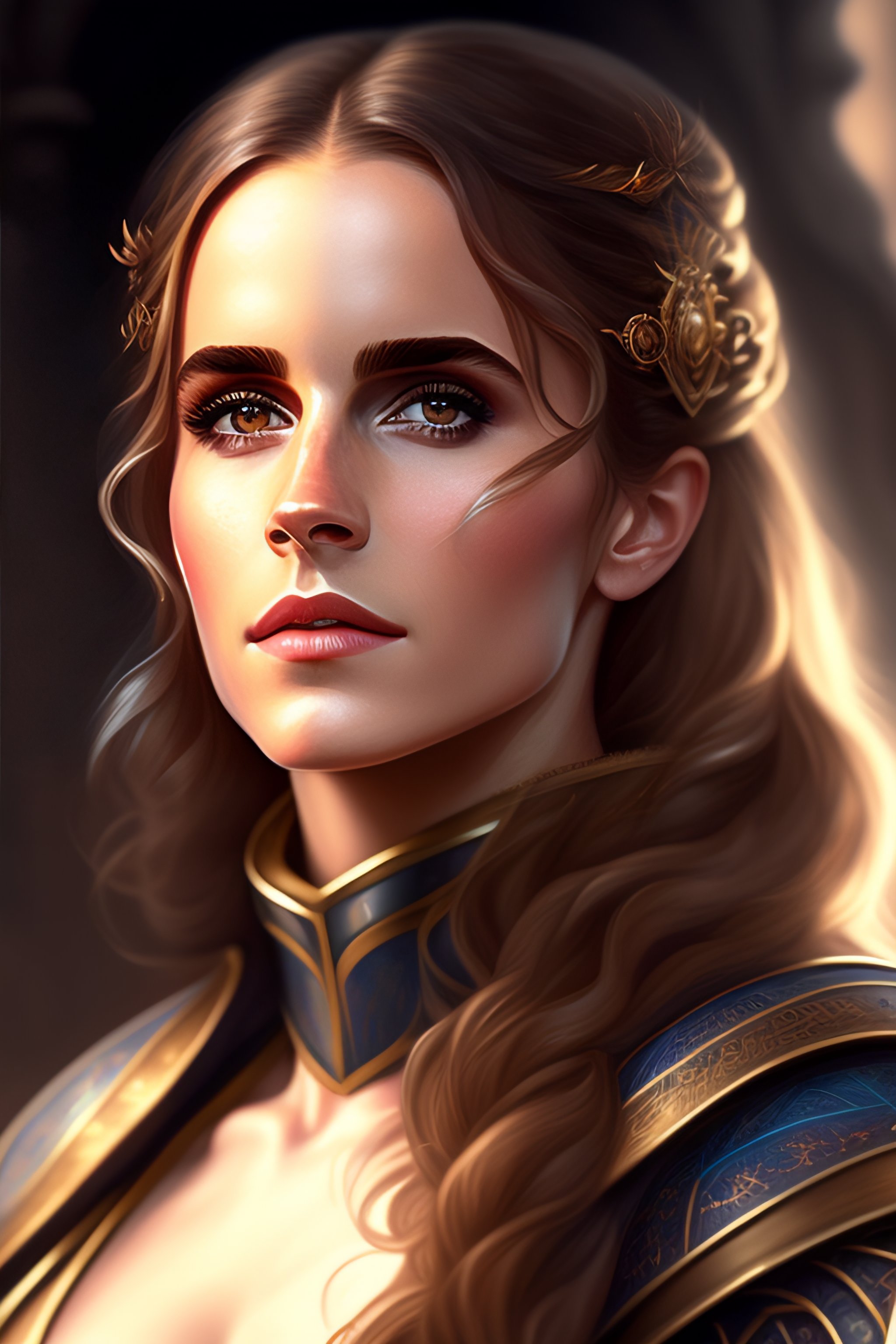 Lexica - Full potrait of Emma watson Muscular and powerful medieval ...