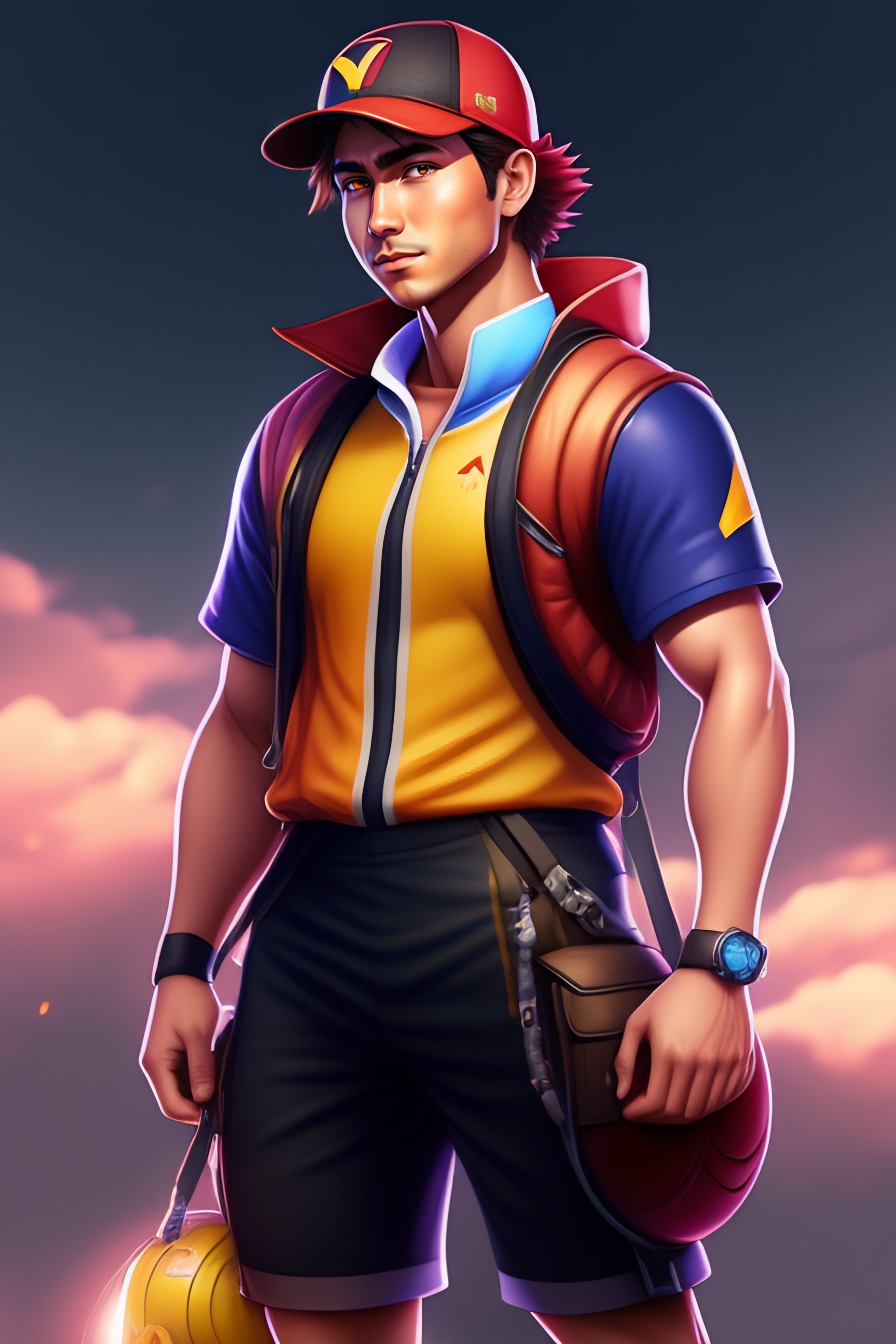 Lexica - Male pokemon trainer, digital artwork, highly detailed ...