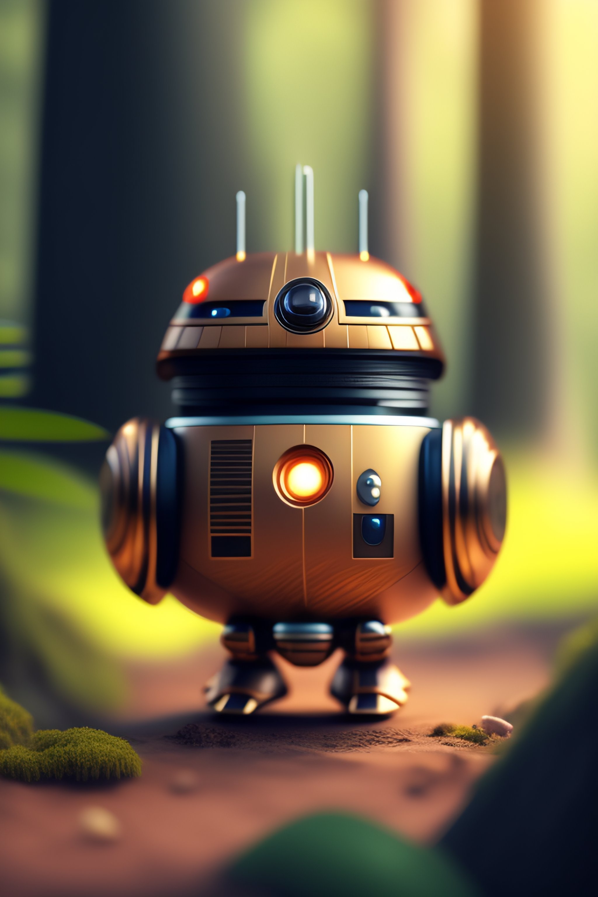 Lexica - C4D render of a comically tiny Cute and adorable ninja droid ...