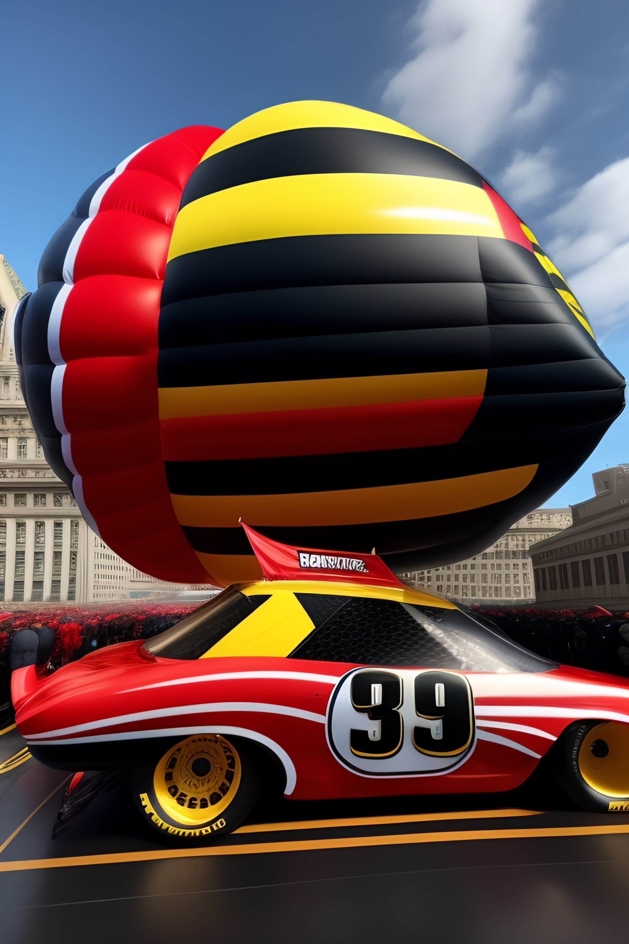 Lexica - Nascar racecar shaped balloon in macys parade