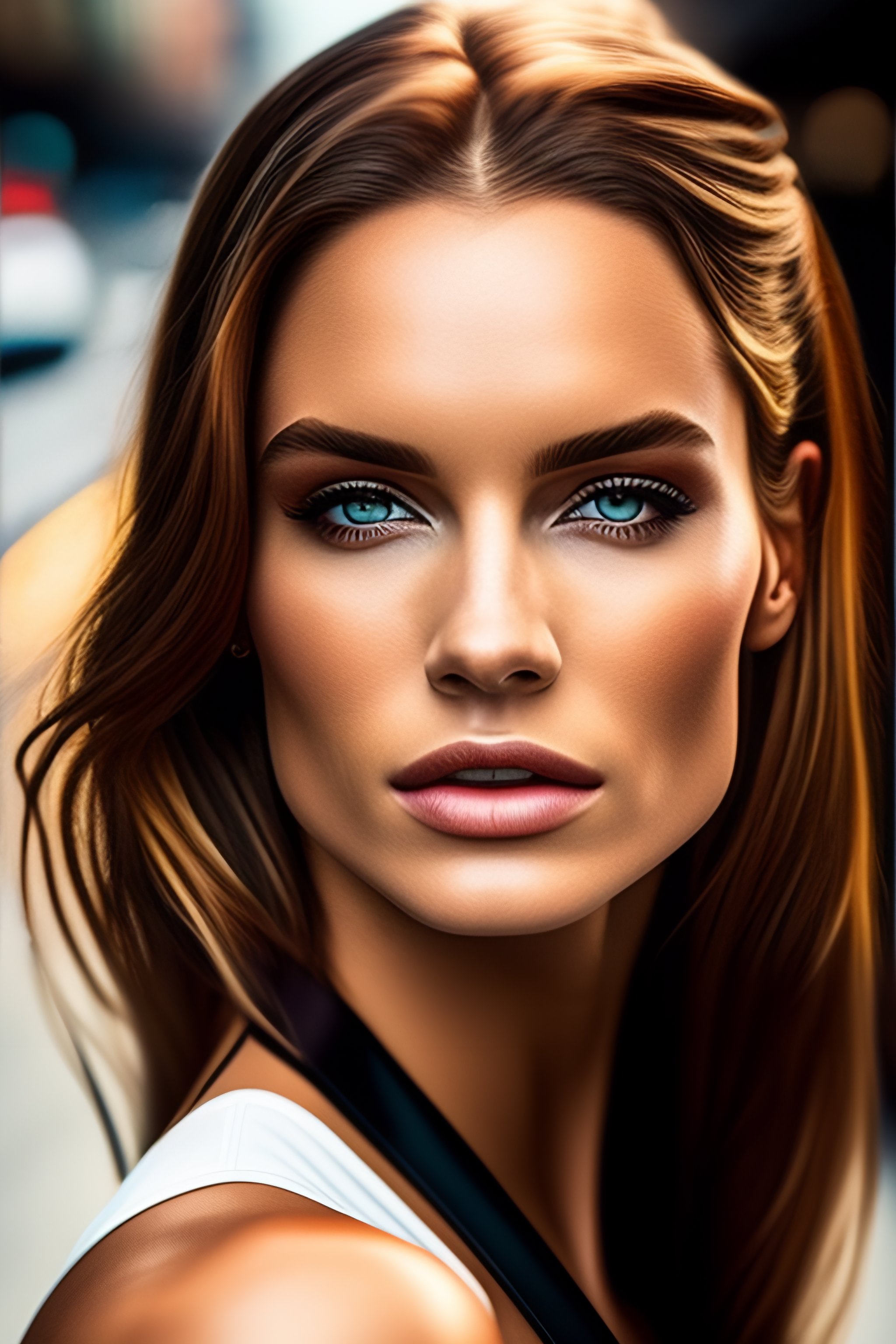 Lexica - Social media, white-skinned female model, urban style