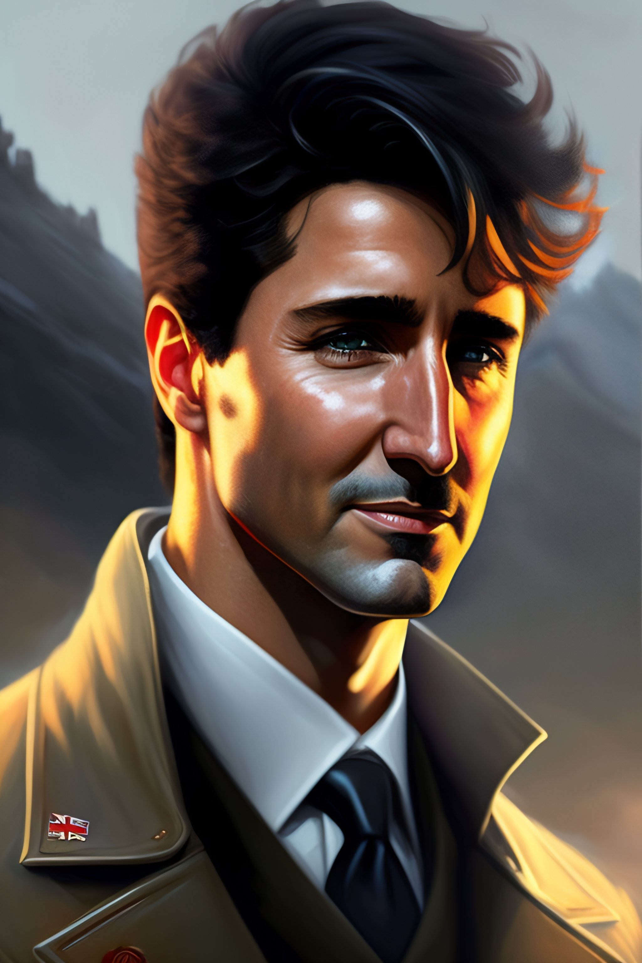 Lexica - Portrait of a justin trudeau, evil eyes, mouth open, epic ...