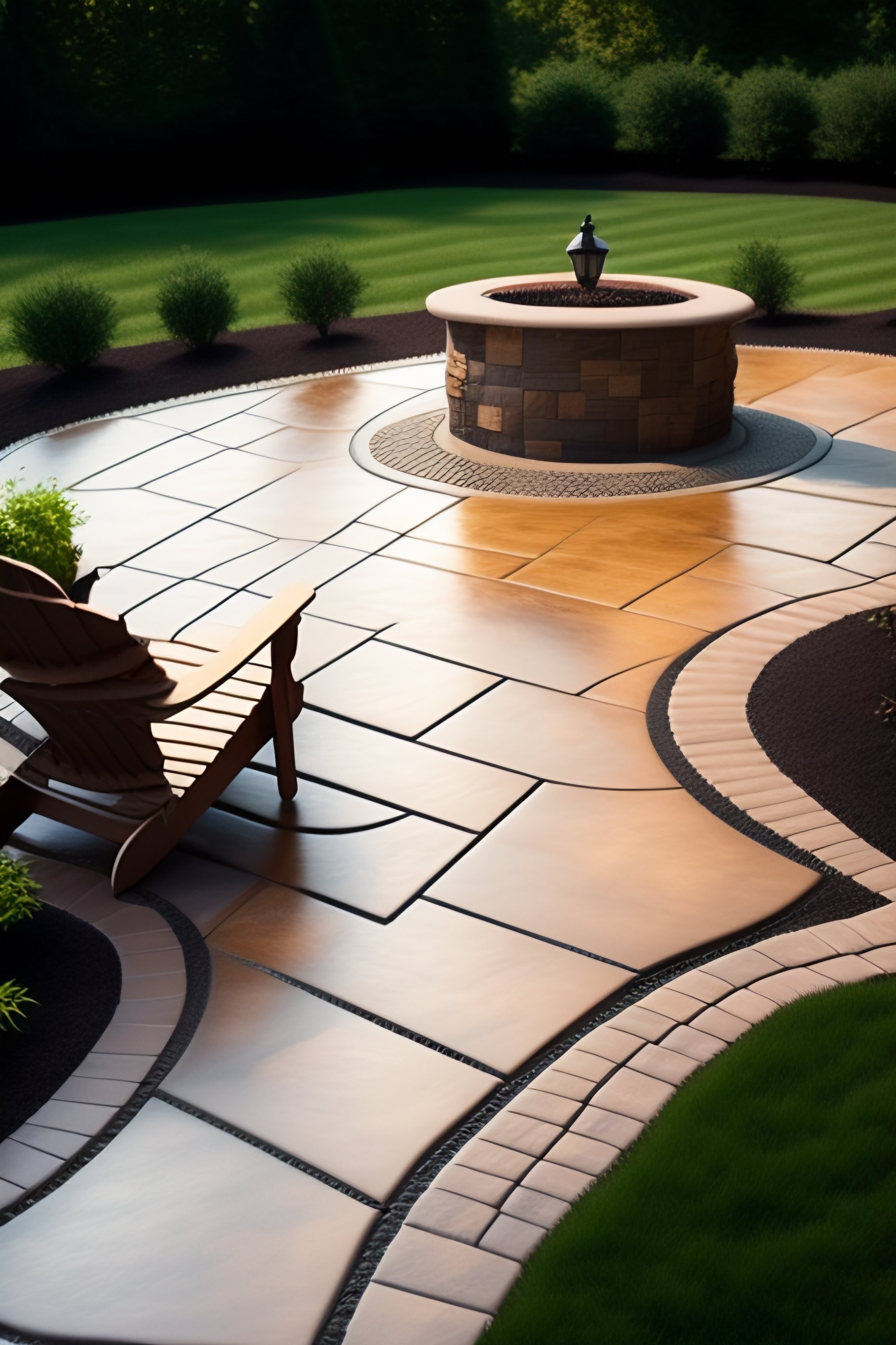 Lexica - Beautiful stamped concrete patio using random stone stamp pattern