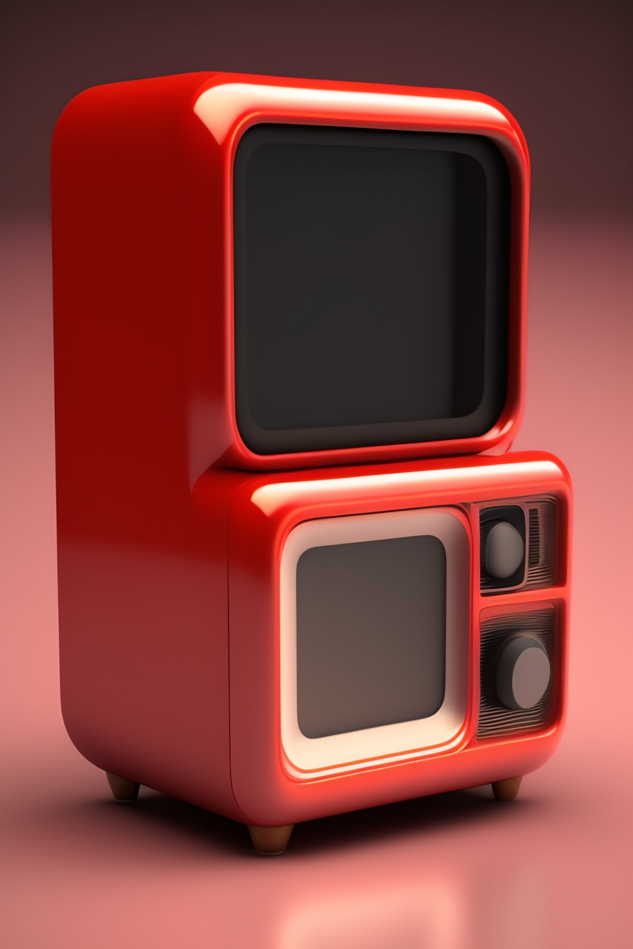 Lexica - 3D retro tiny cute Macintosh screen render. Bright LCD screen