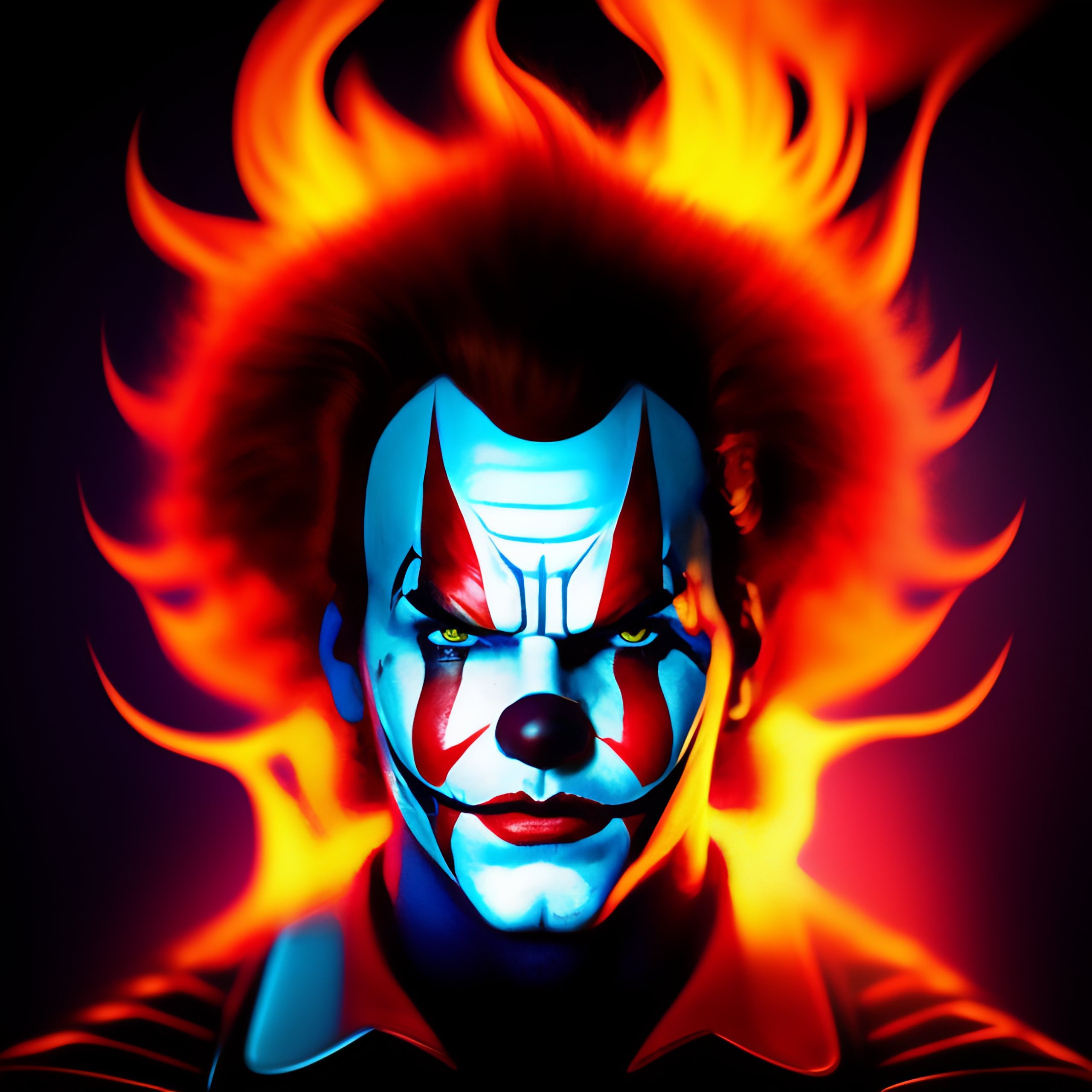 Lexica - Marvel comic style, crown of flames, horror, clown, ambient ...