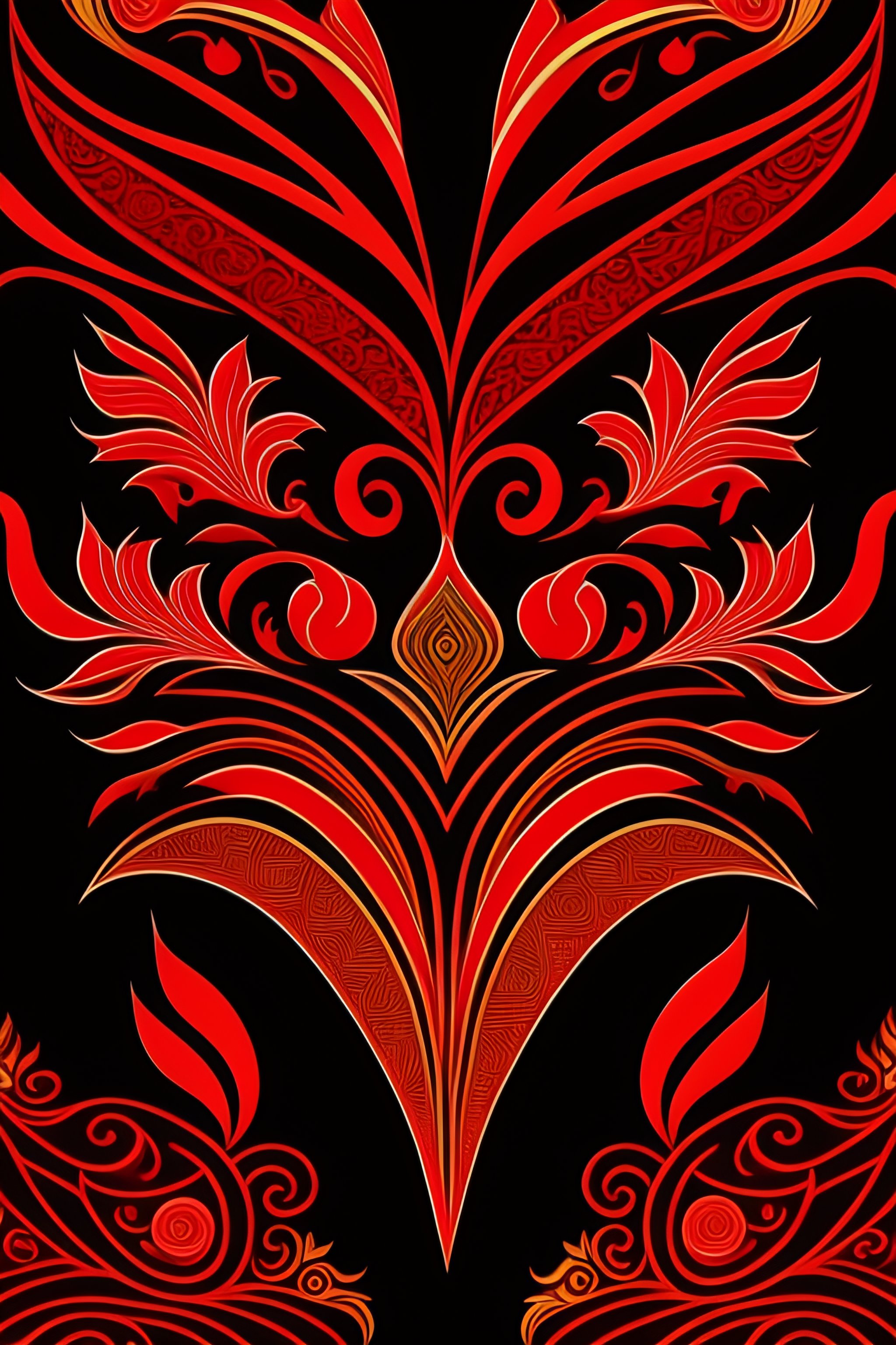 Lexica - Abstract pattern of Indonesian wayang kulit , red and black ...
