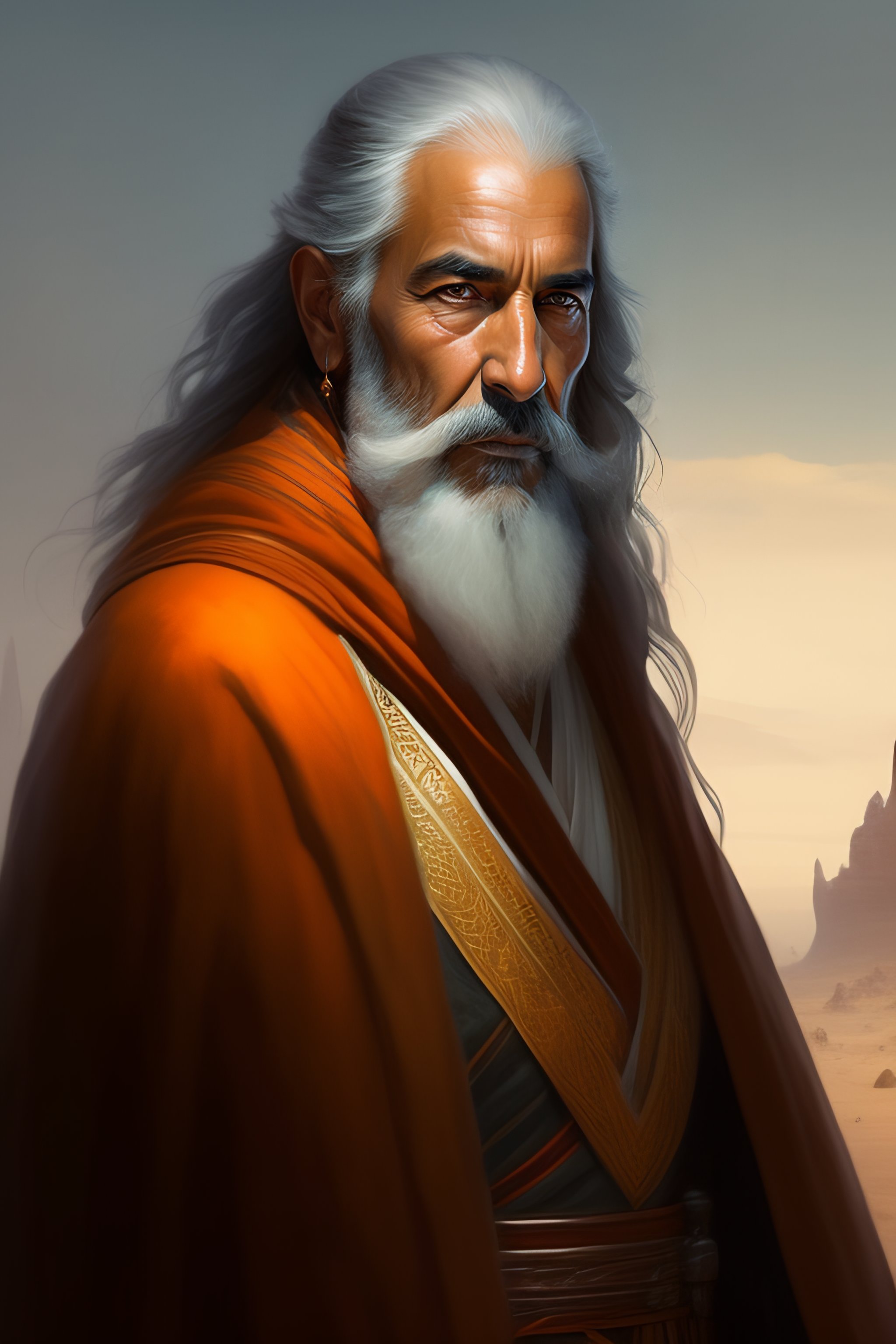 Lexica - Portrait of a man by Greg Rutkowski, an old Jedi, arabian ...