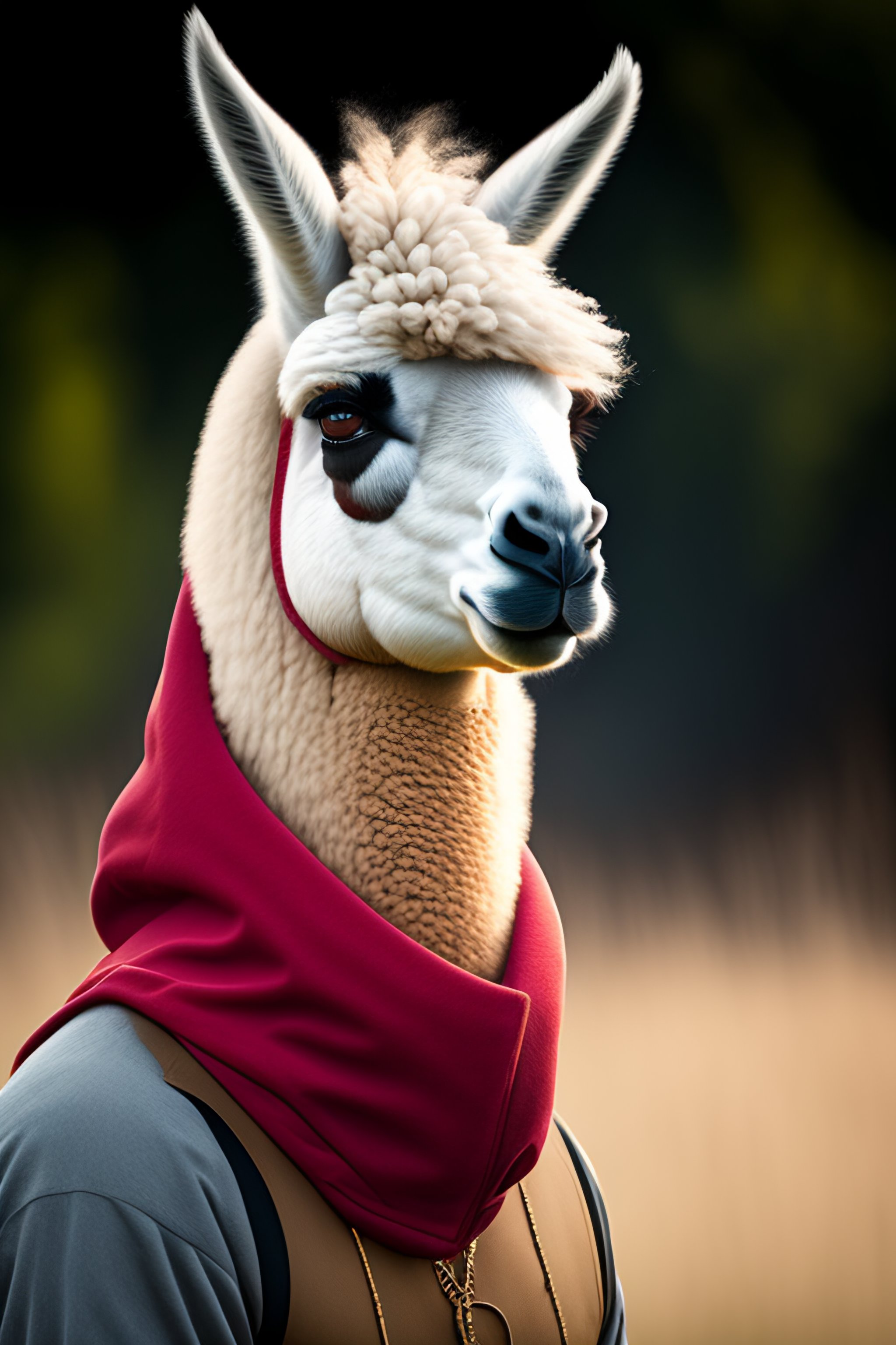 Lexica - A man with a hood draws a llama on his llama