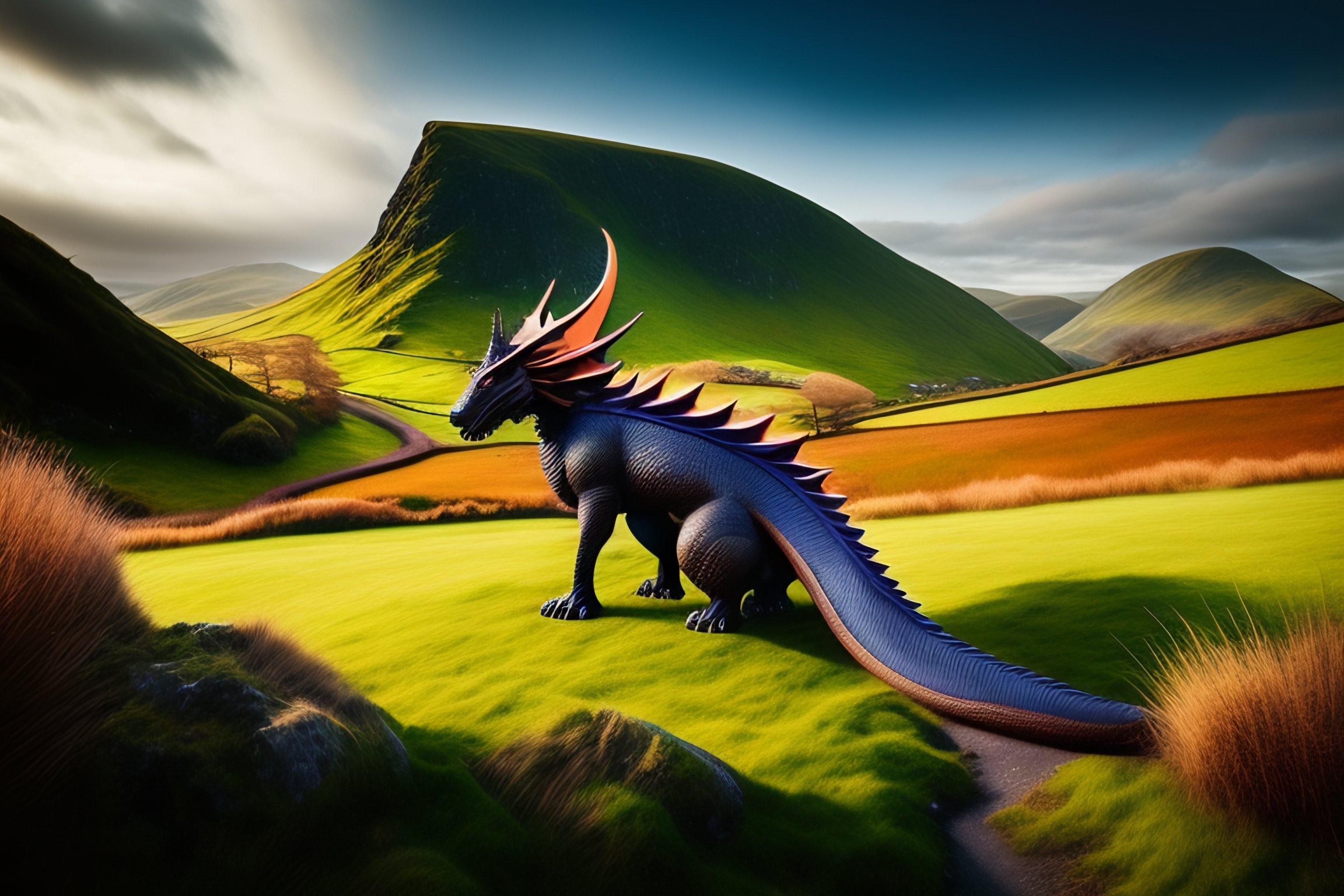 Lexica - Dragon in irish landscape, Renaissance