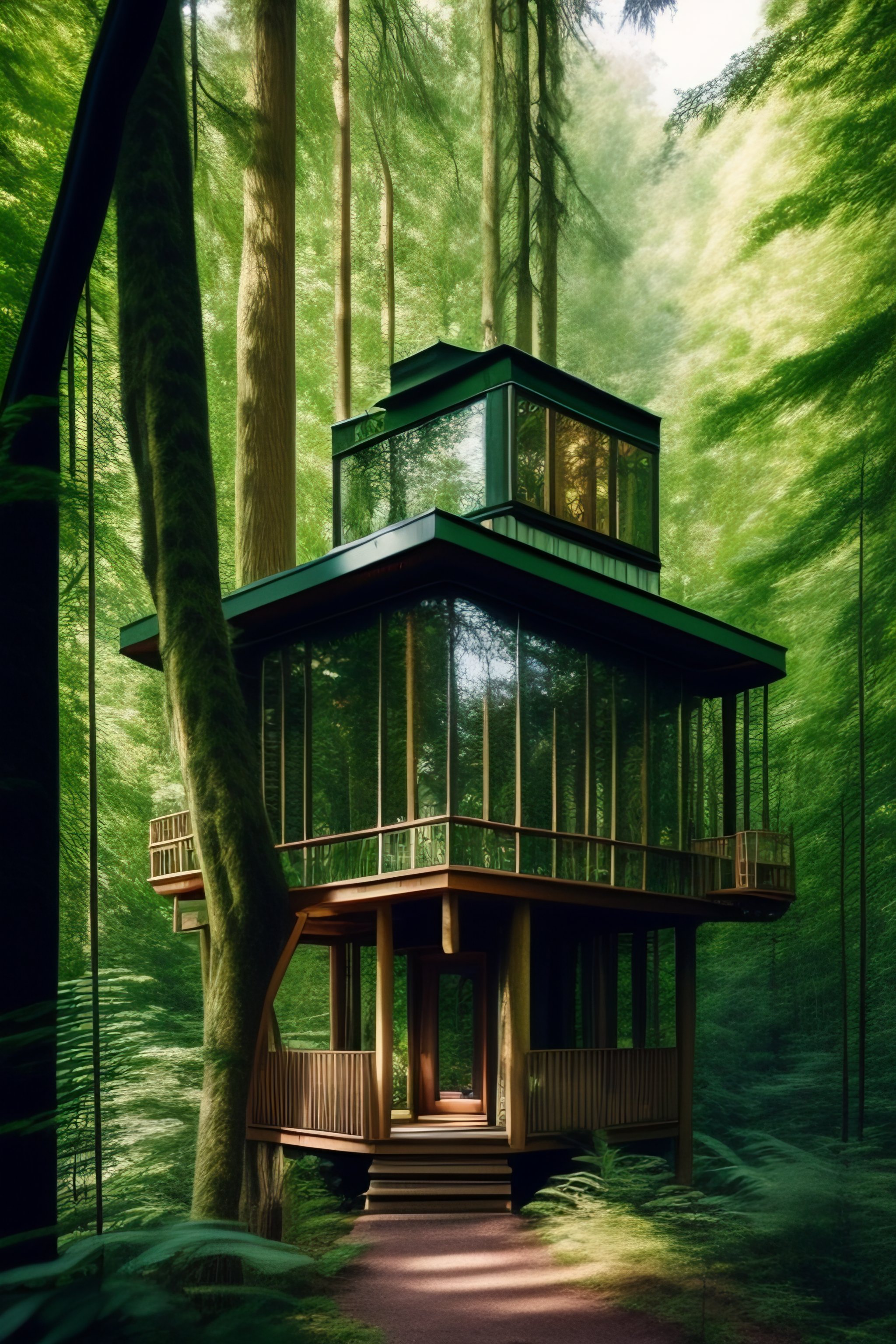 Lexica - Treehouse in lush forest, better homes and hardens magazine ...