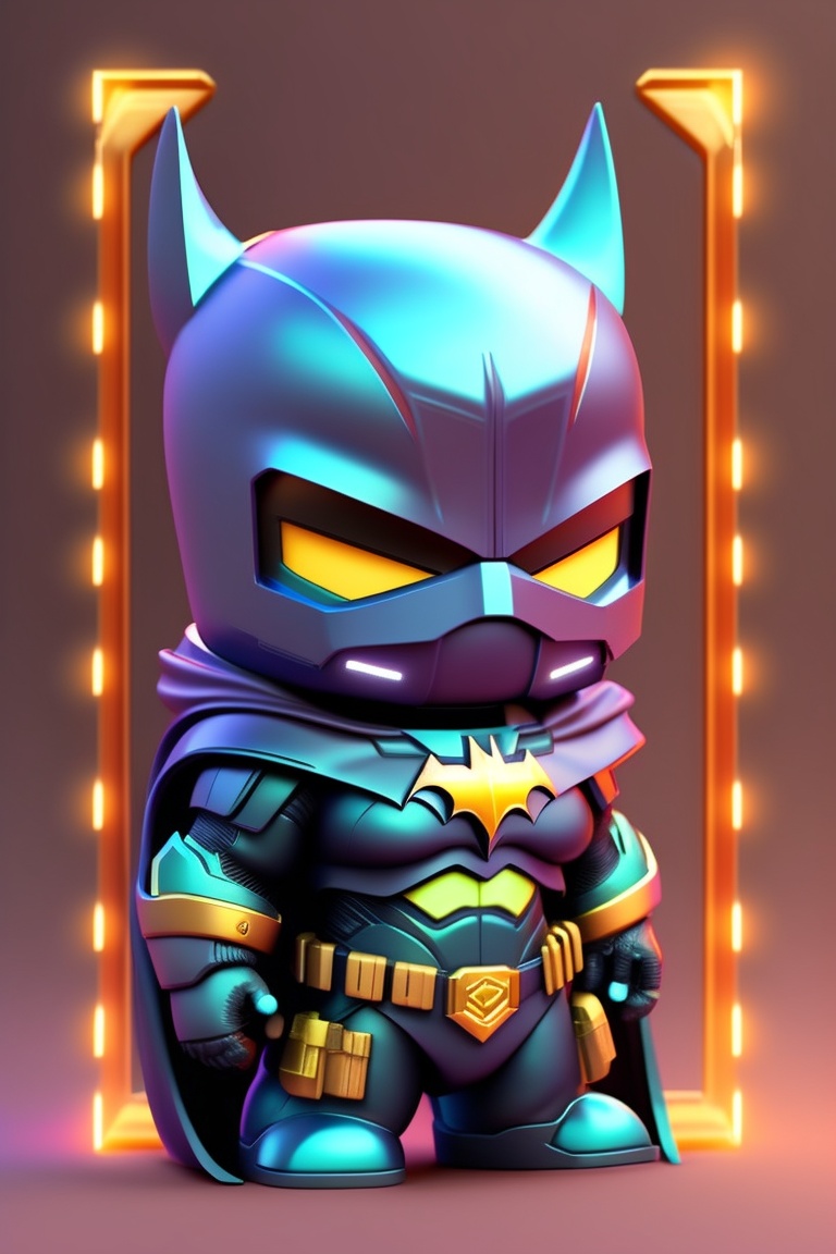 Lexica - Cyberpunk style, chibi 3d, batman, card border