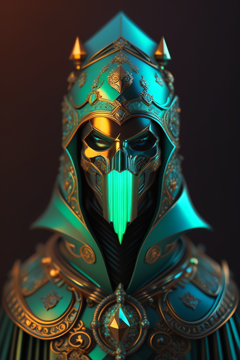 Lexica - Menacing symmetrical face portrait cloaked grimm reaper neon ...