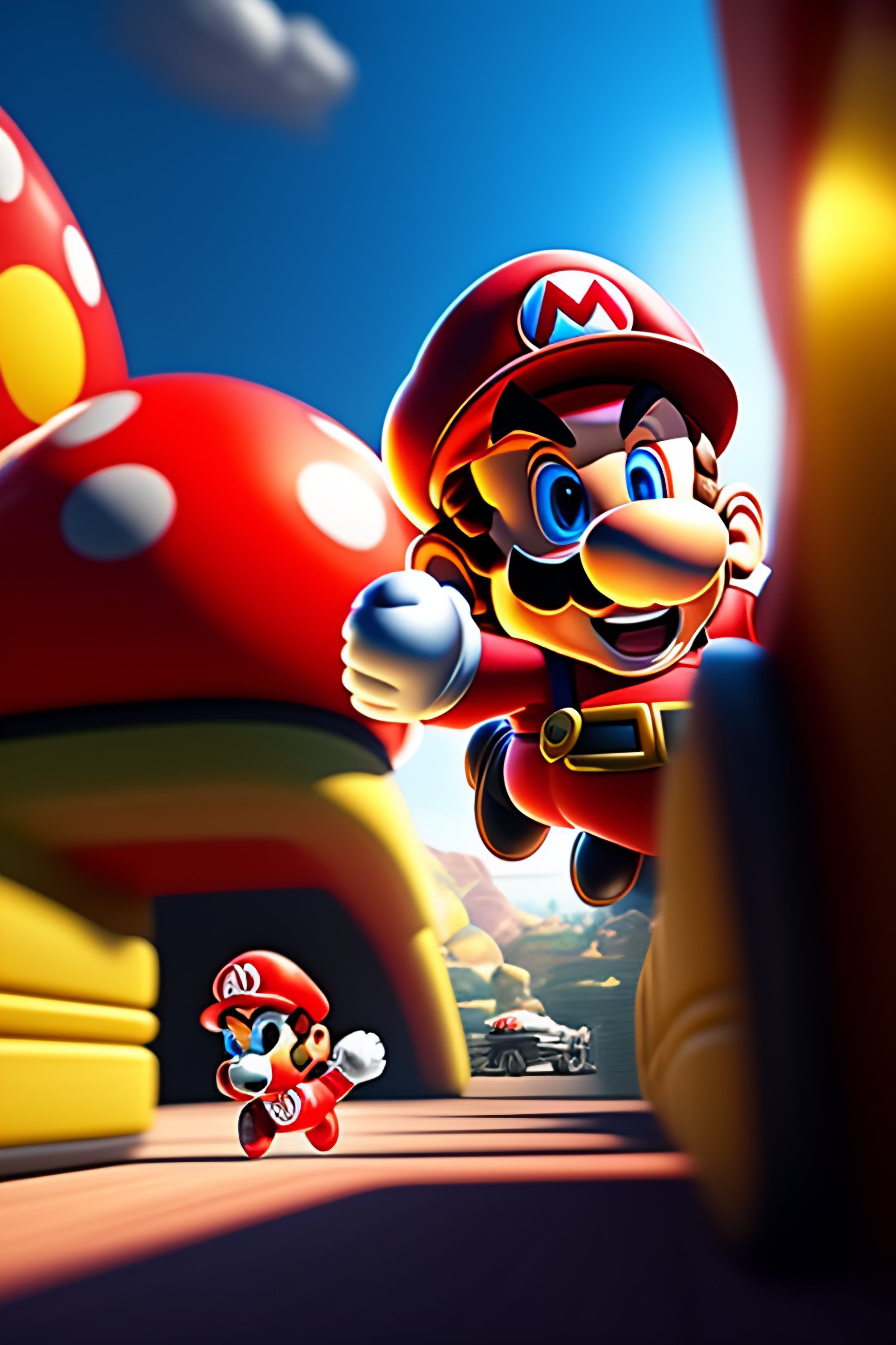 Lexica - Mario escaping from Bowser castle