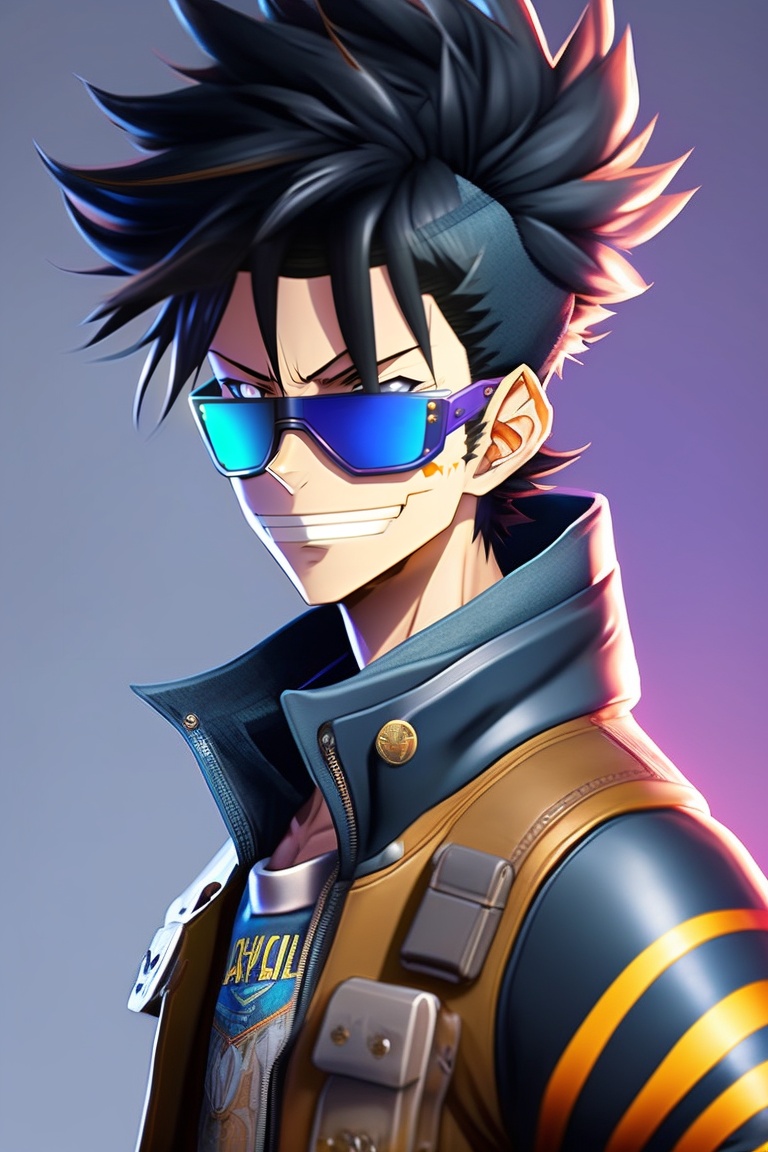 Lexica - Luffy one piece, cyber punk style