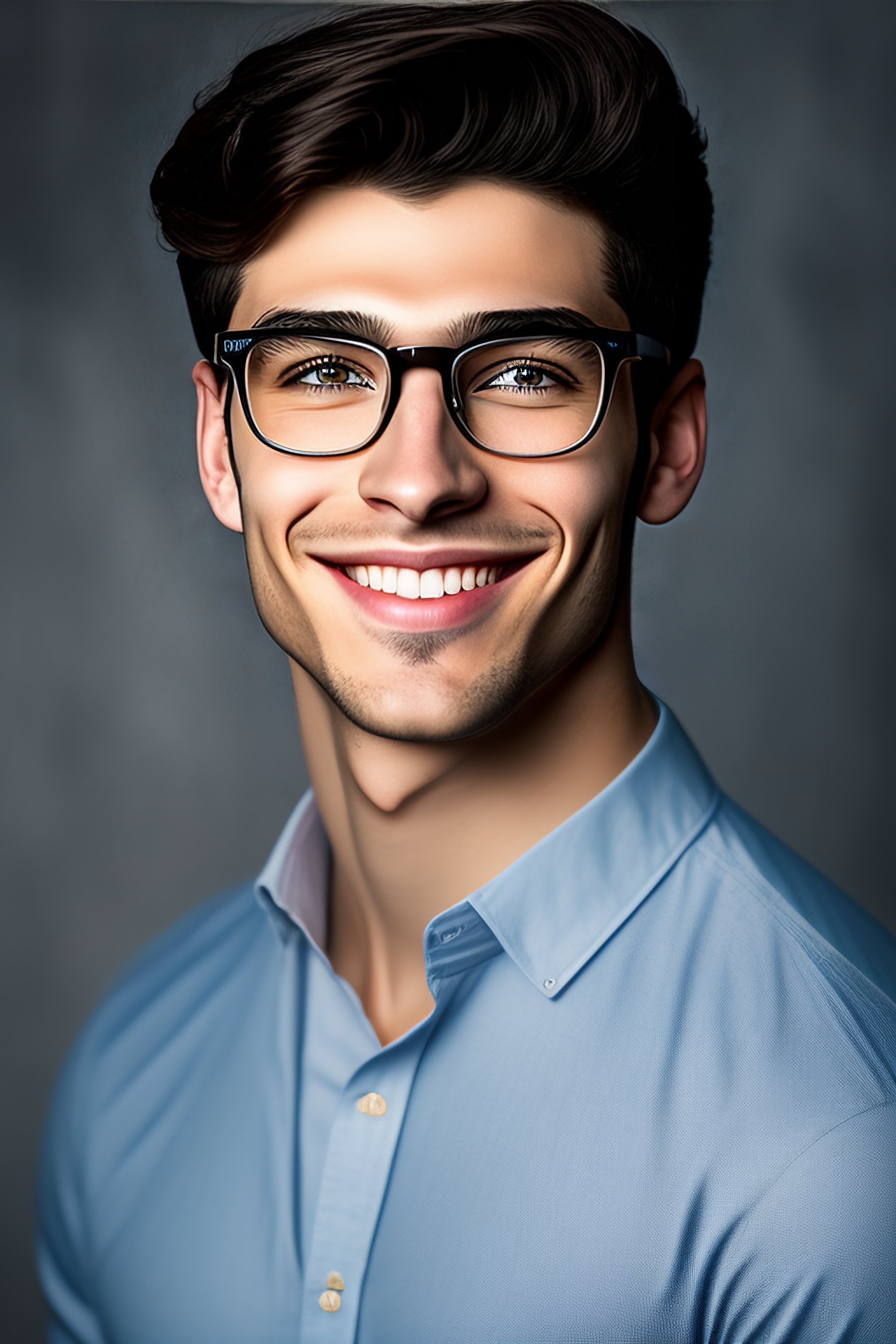 Lexica - A close up of a person wearing glasses, jewish young man with ...