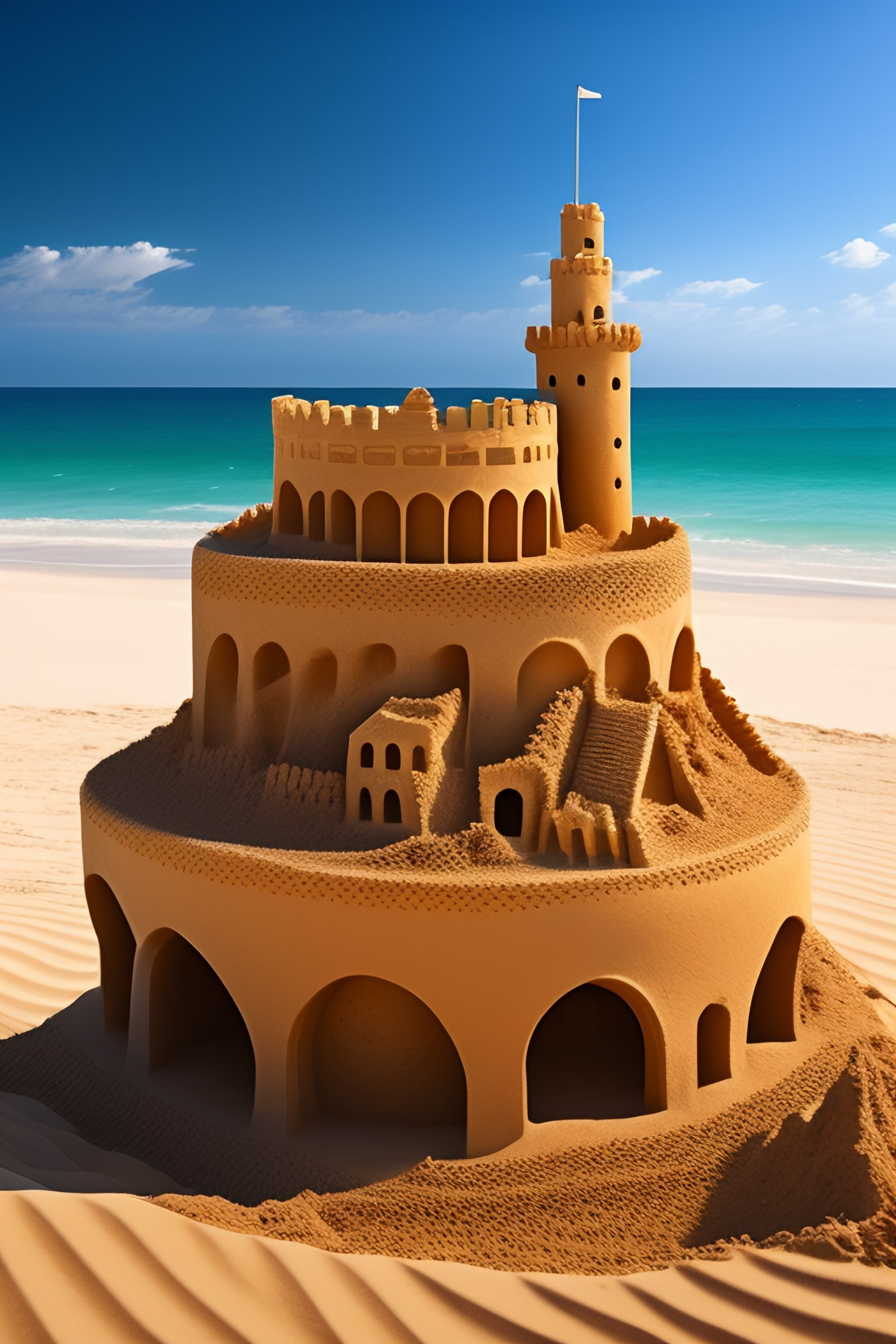 Lexica - A completed sand castle crumbling away