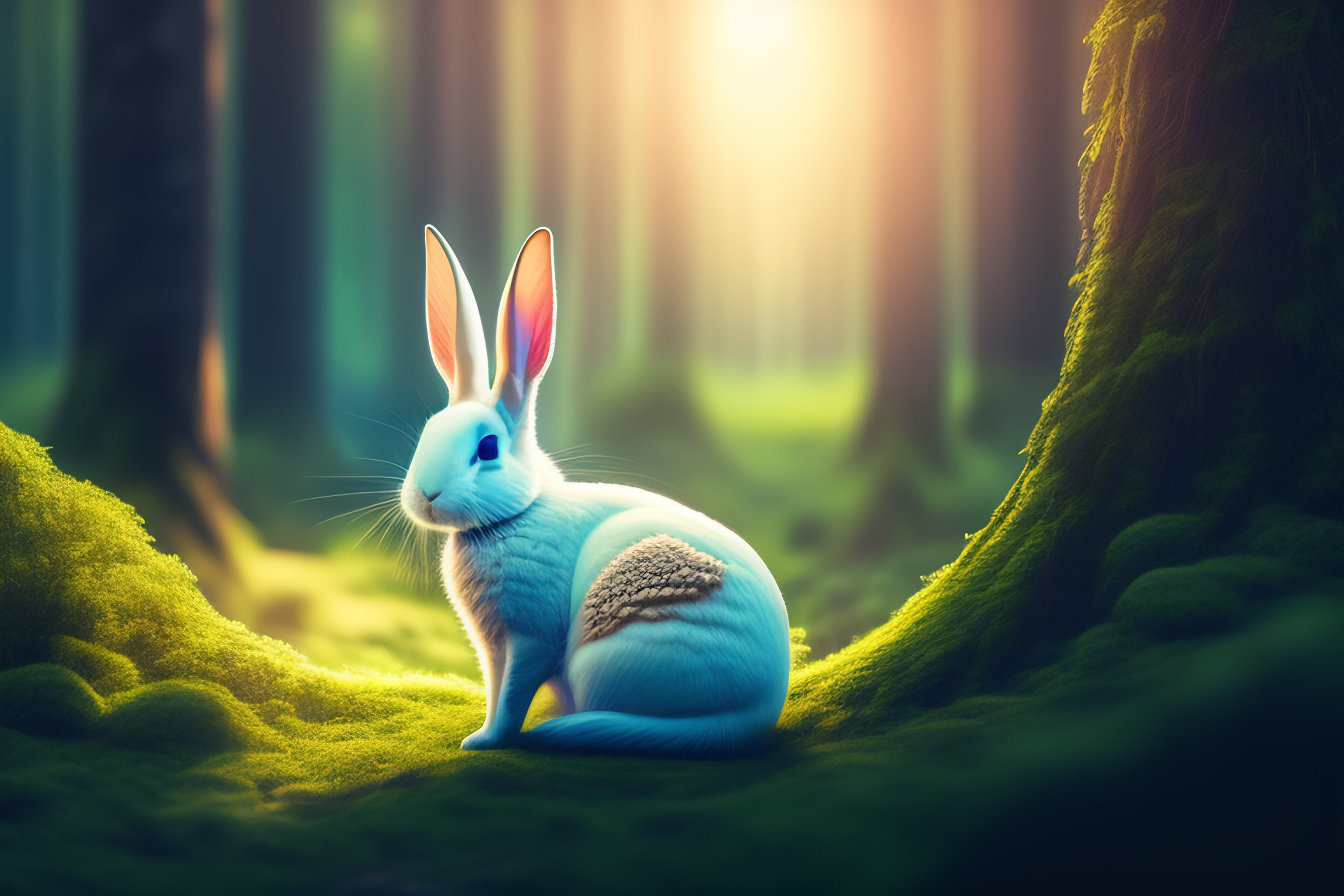 Lexica - A white rabbit sitting, photograph, beautiful, epic, cinematic ...