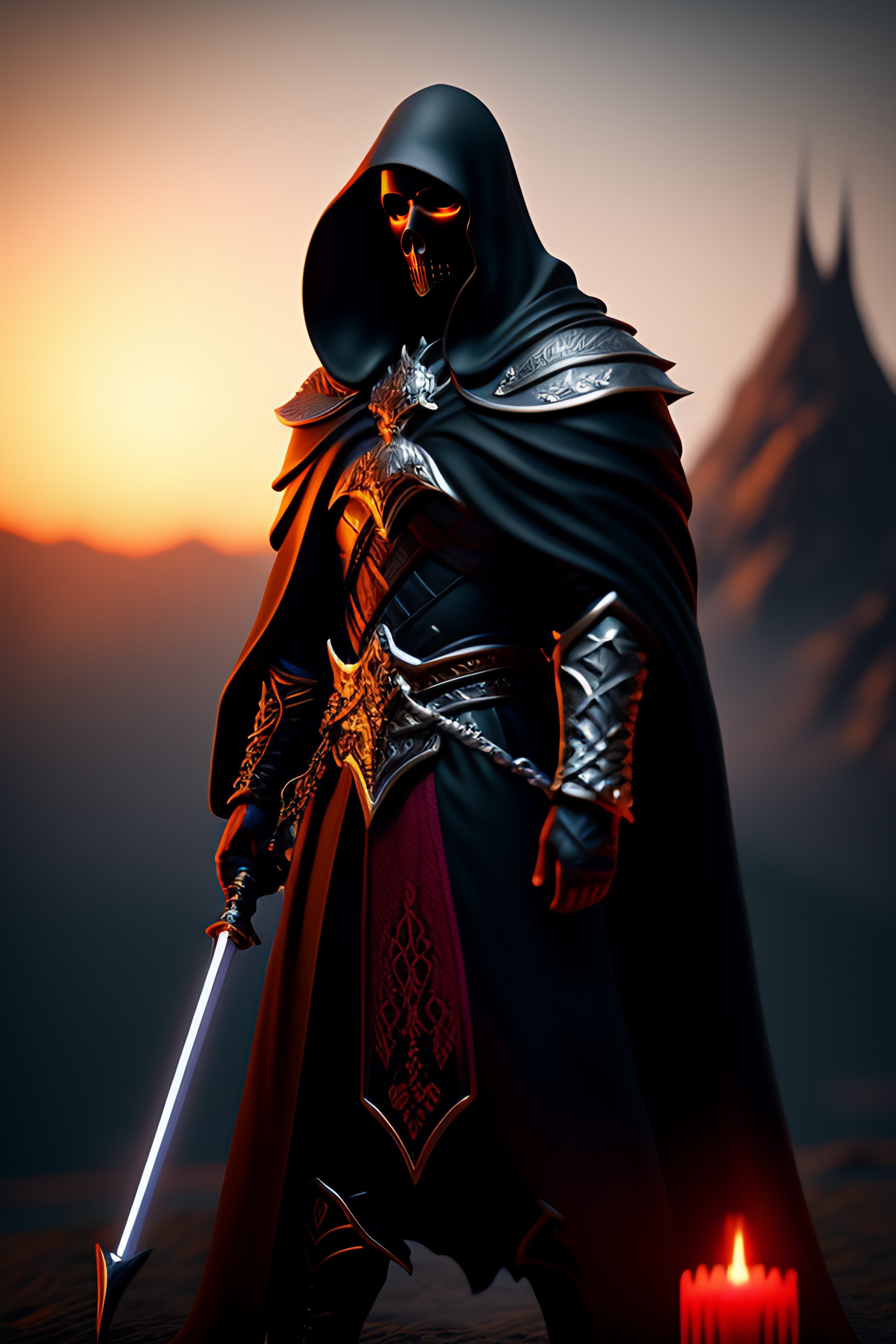 Lexica - Grim reaper, wearing a black mask, ultra-detailed fantasy ...