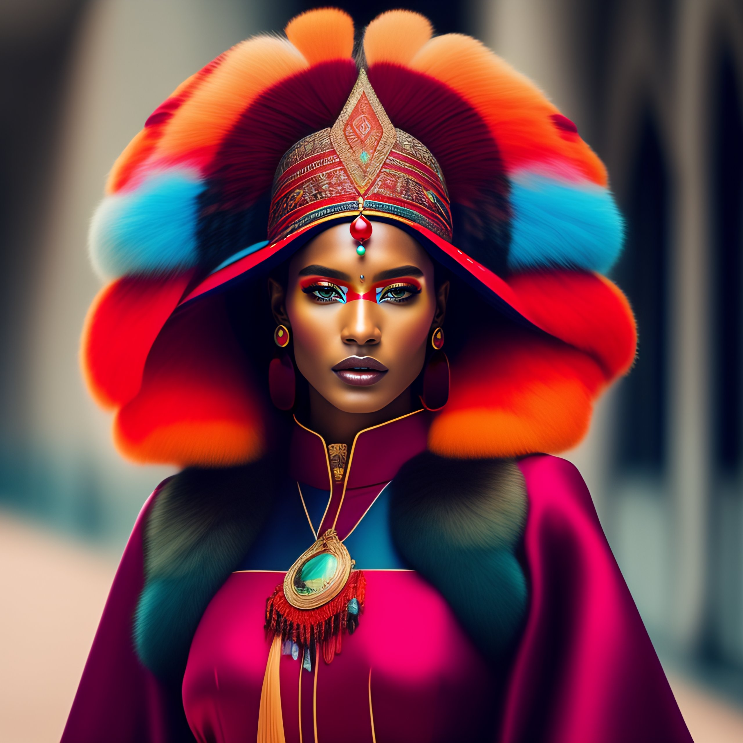 Lexica - Hi-tech, vogue, pretty in headdress, in full length in Qatar ...