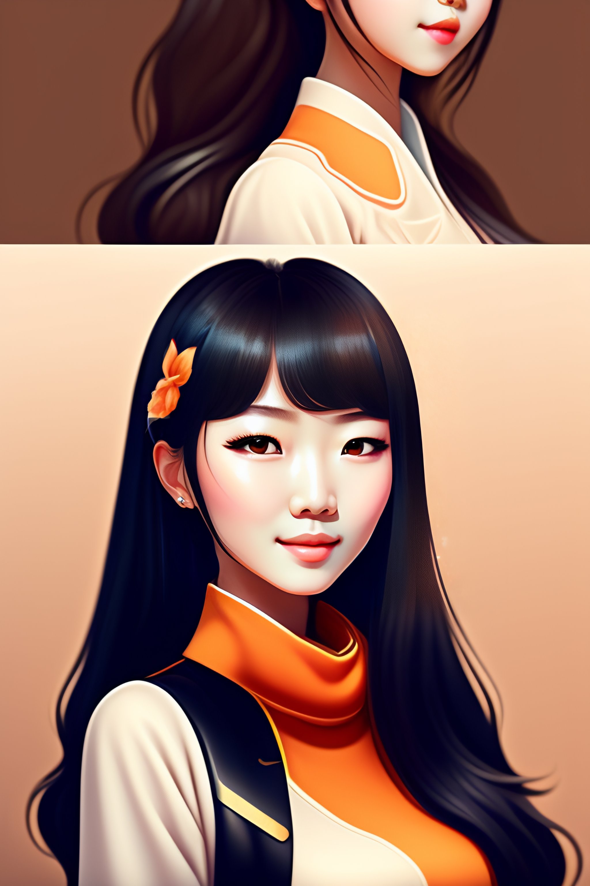 Lexica - It's a Korean and cute girl, but it's drawn with very high ...