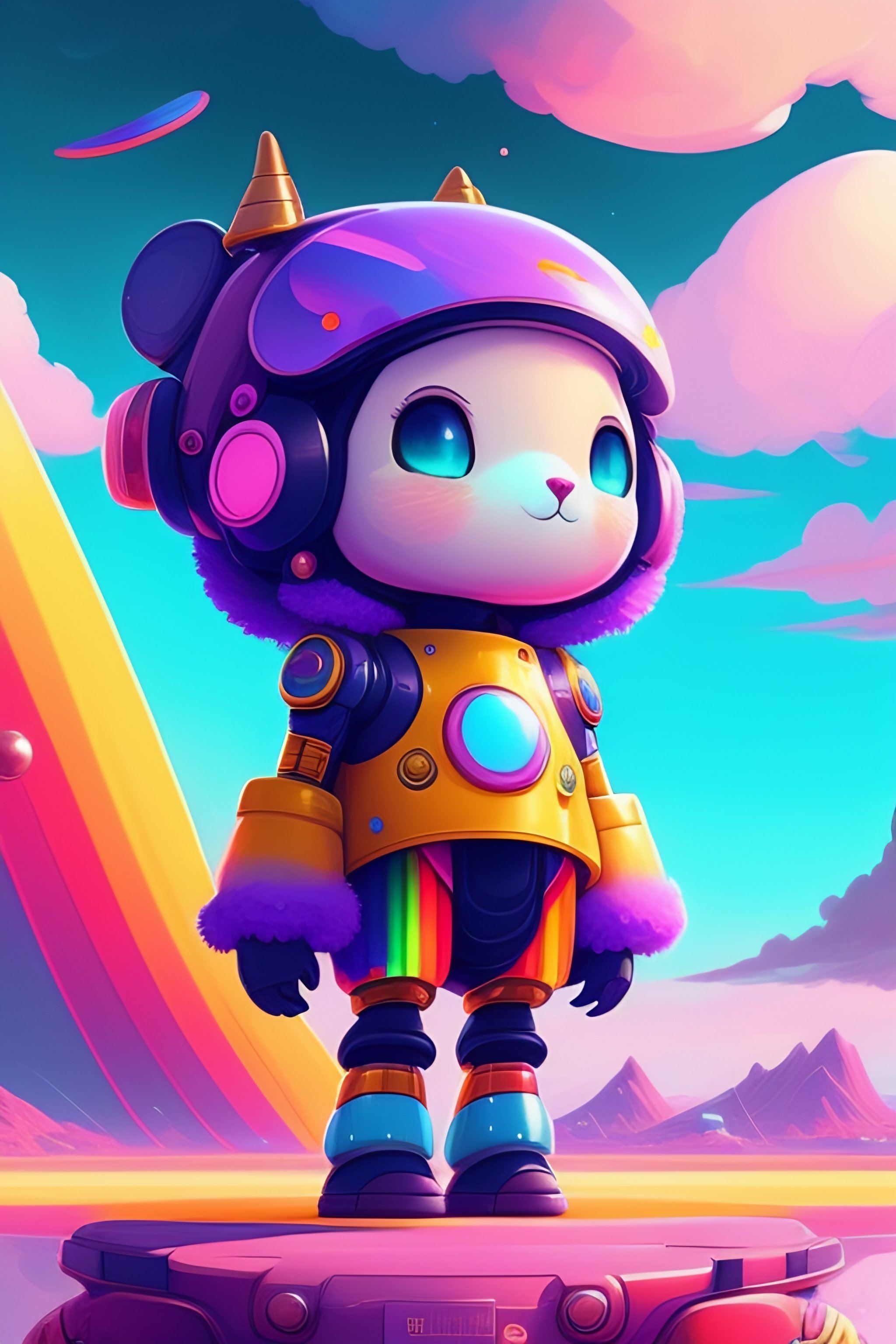 Lexica - Highly detailed portrait of a small, adorable robot with round ...
