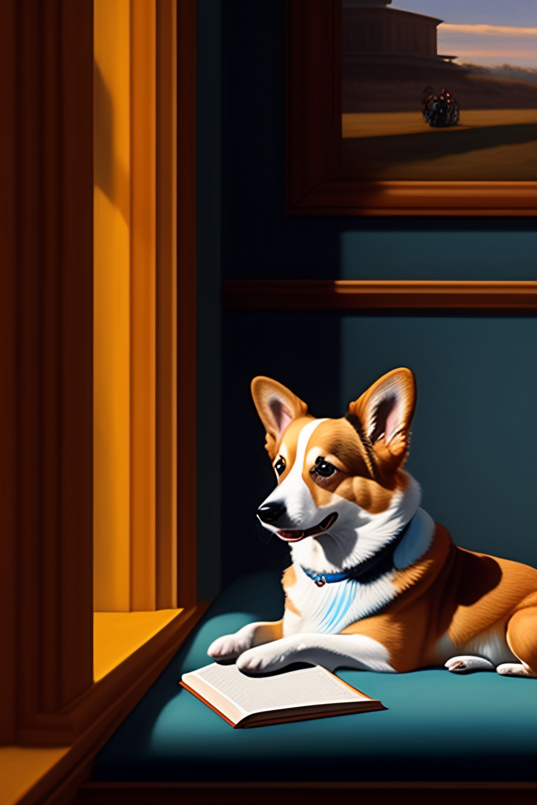 Corgi Reading