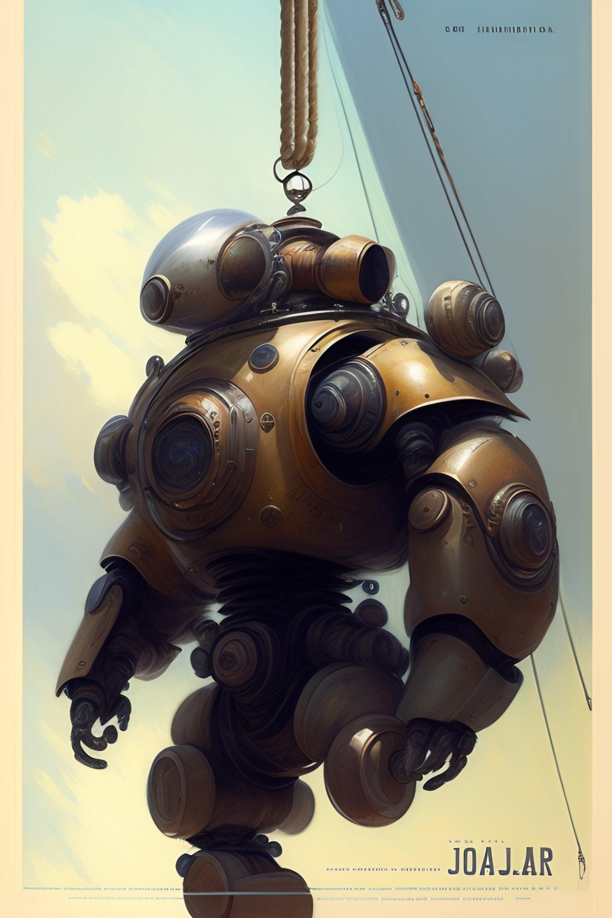 Lexica - Web banner, (((((1950s robot, hanging from cieling,muted ...