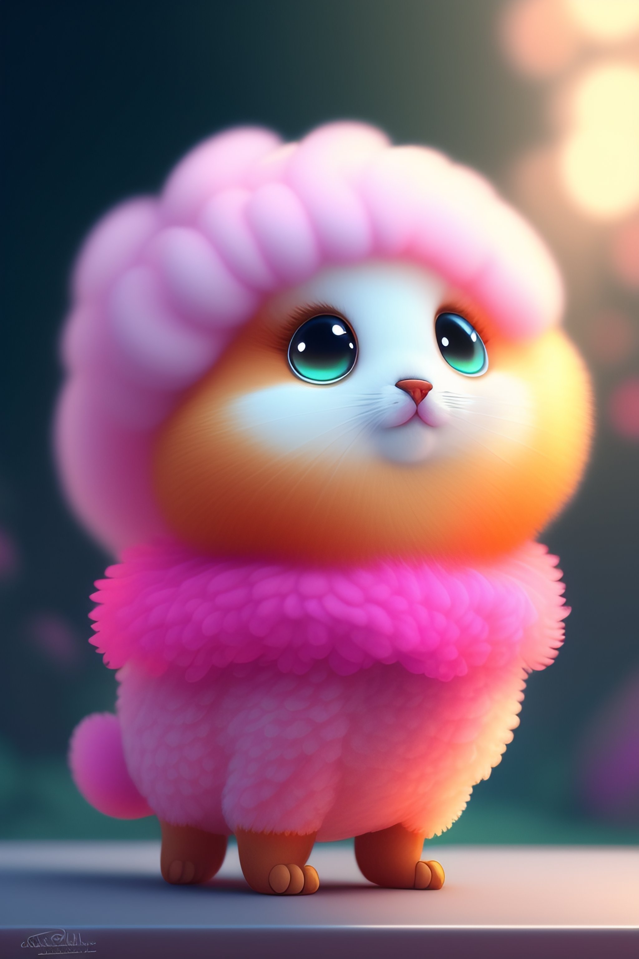 Lexica - Cute and adorable cartoon fluffy baby rhea, fantasy, dreamlike ...