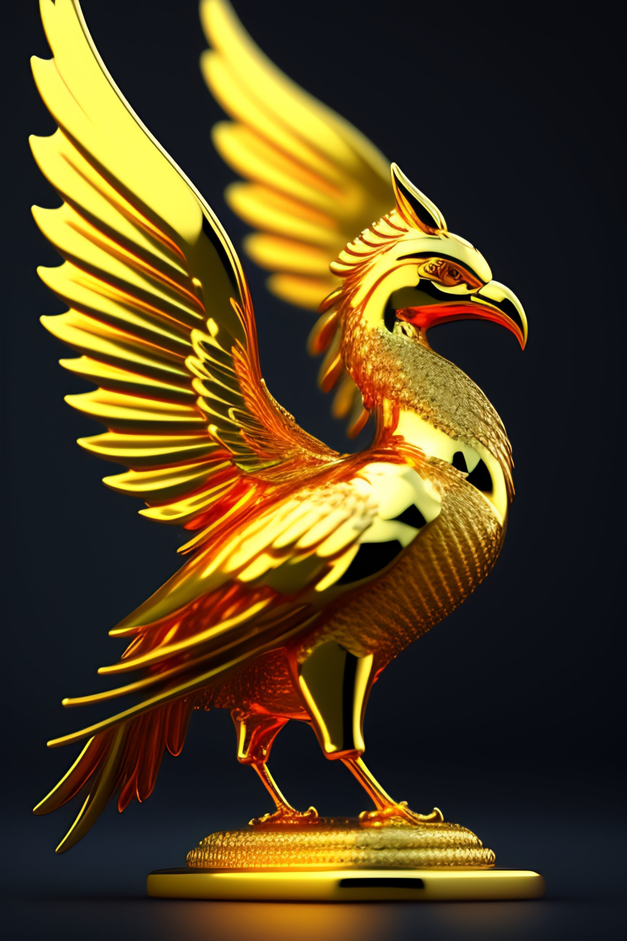 Lexica - A metal Garuda bird golden wings, very detailed, realistic ...