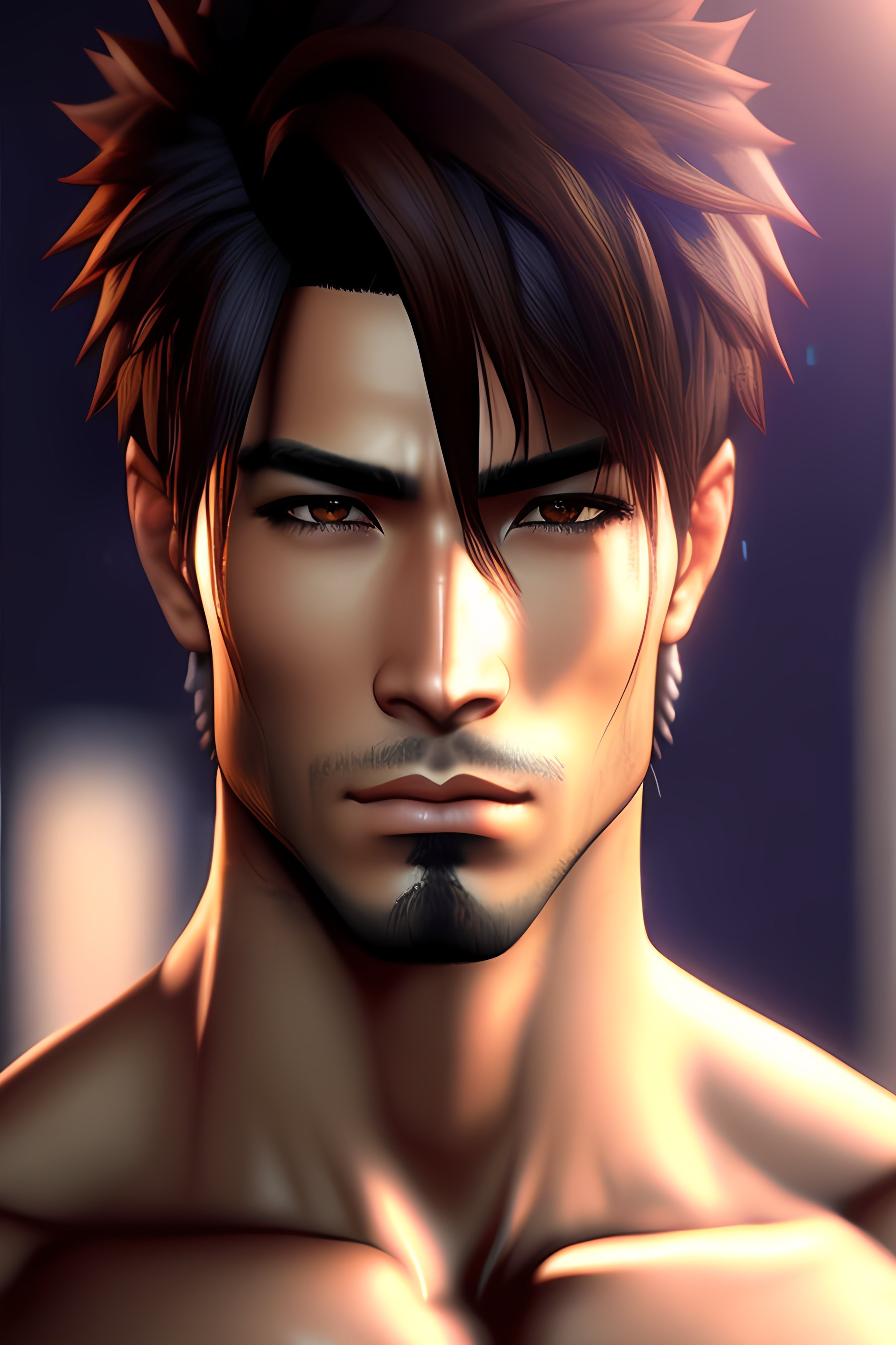Lexica - Anime style ikemen manly ADV game CG(beautiful brown eyes ...