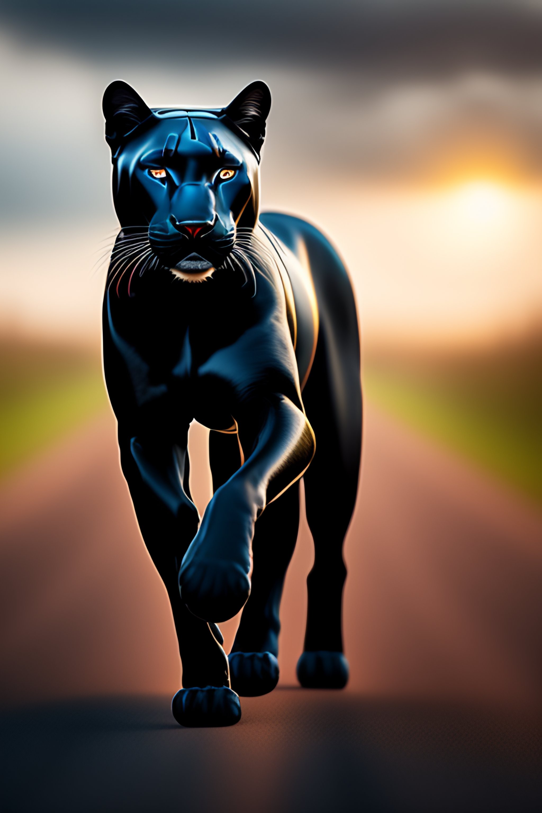 Lexica - A panther with back legs replaced as bike wheels