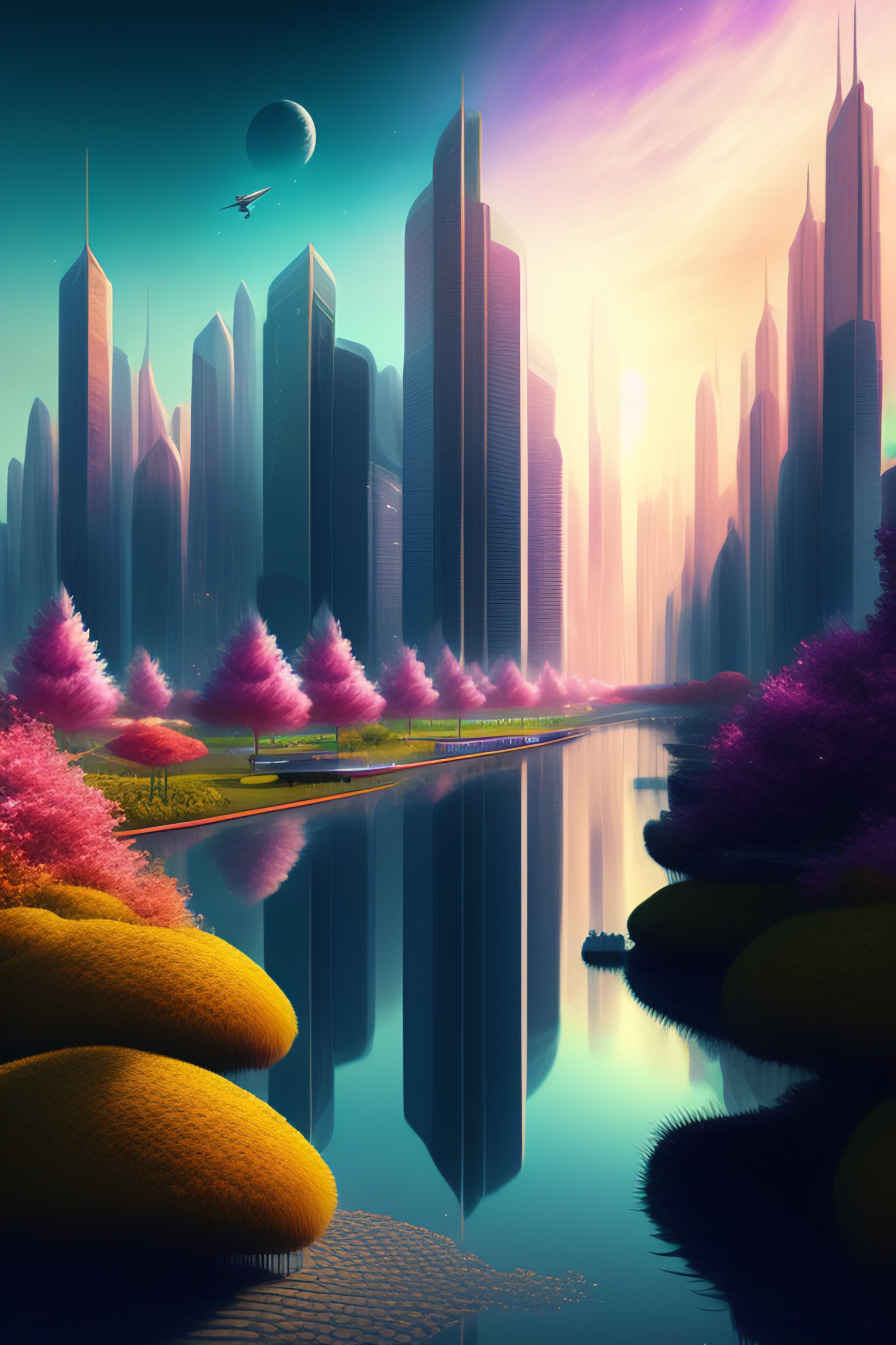 Lexica - Future city year 4000 digital art