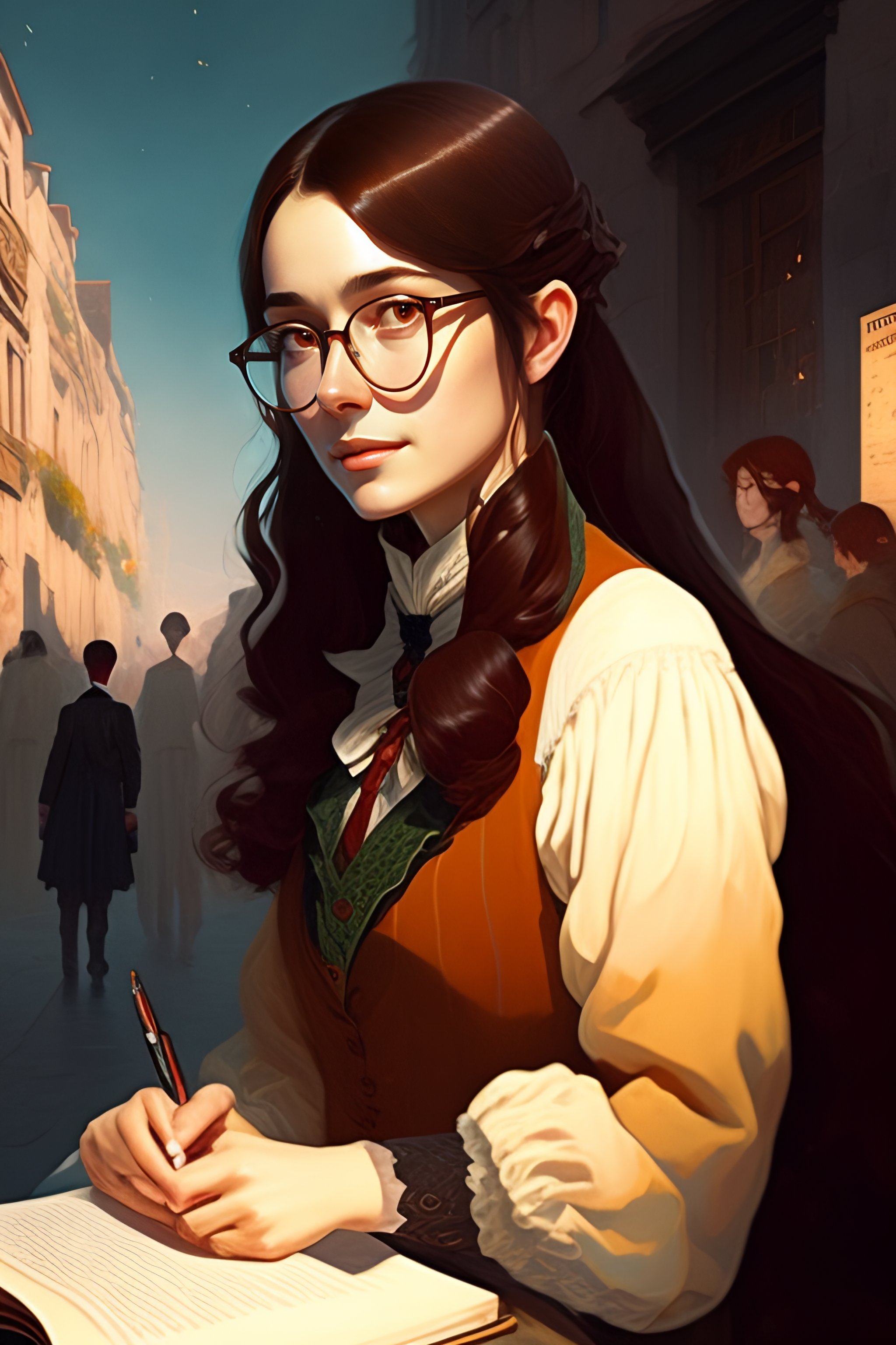 Lexica - (((((freckles))))) wearing spectacles Victorian reporter ...