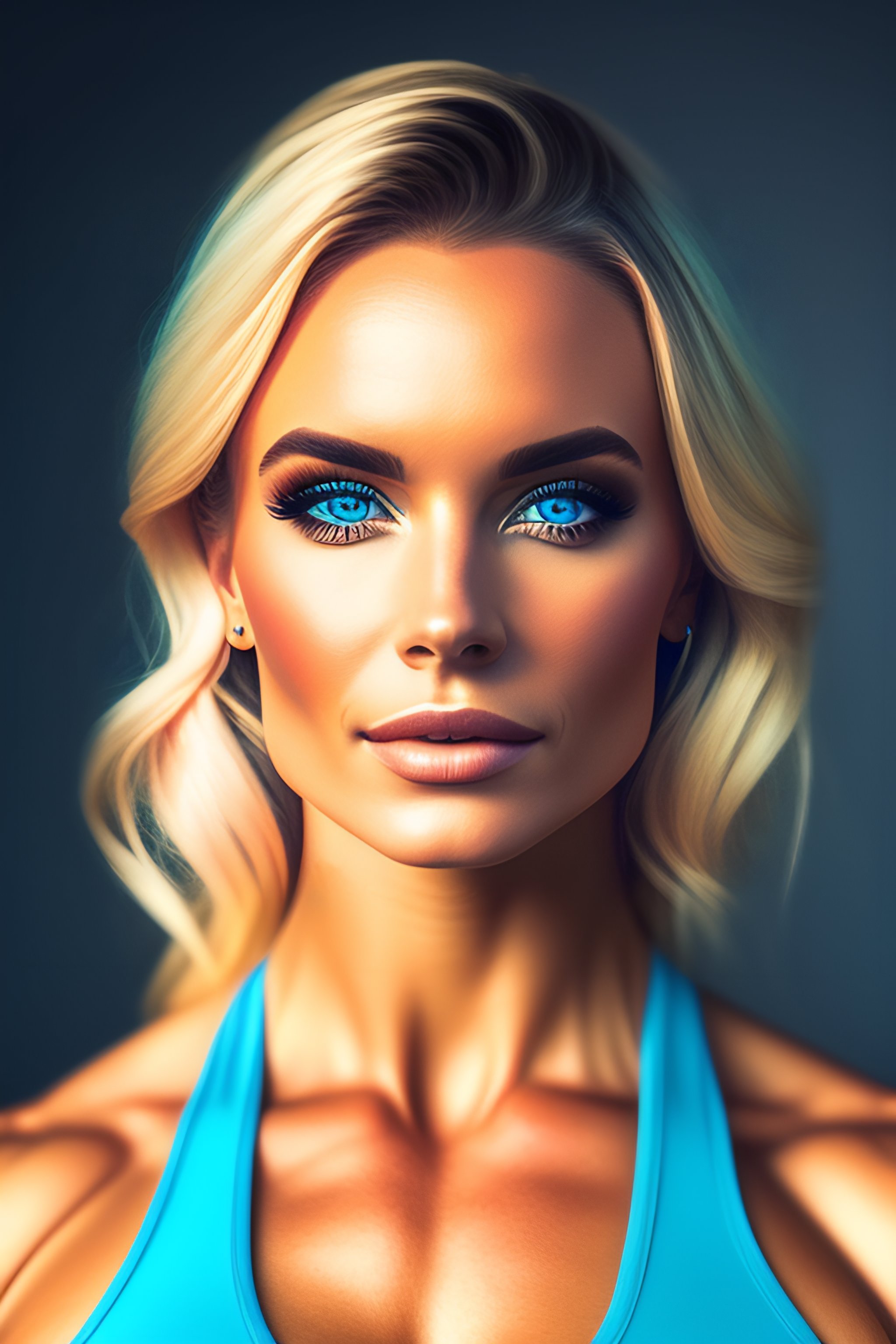 Lexica Beautiful Girl Fitness Yoga Perfect Posture Blonde Hair