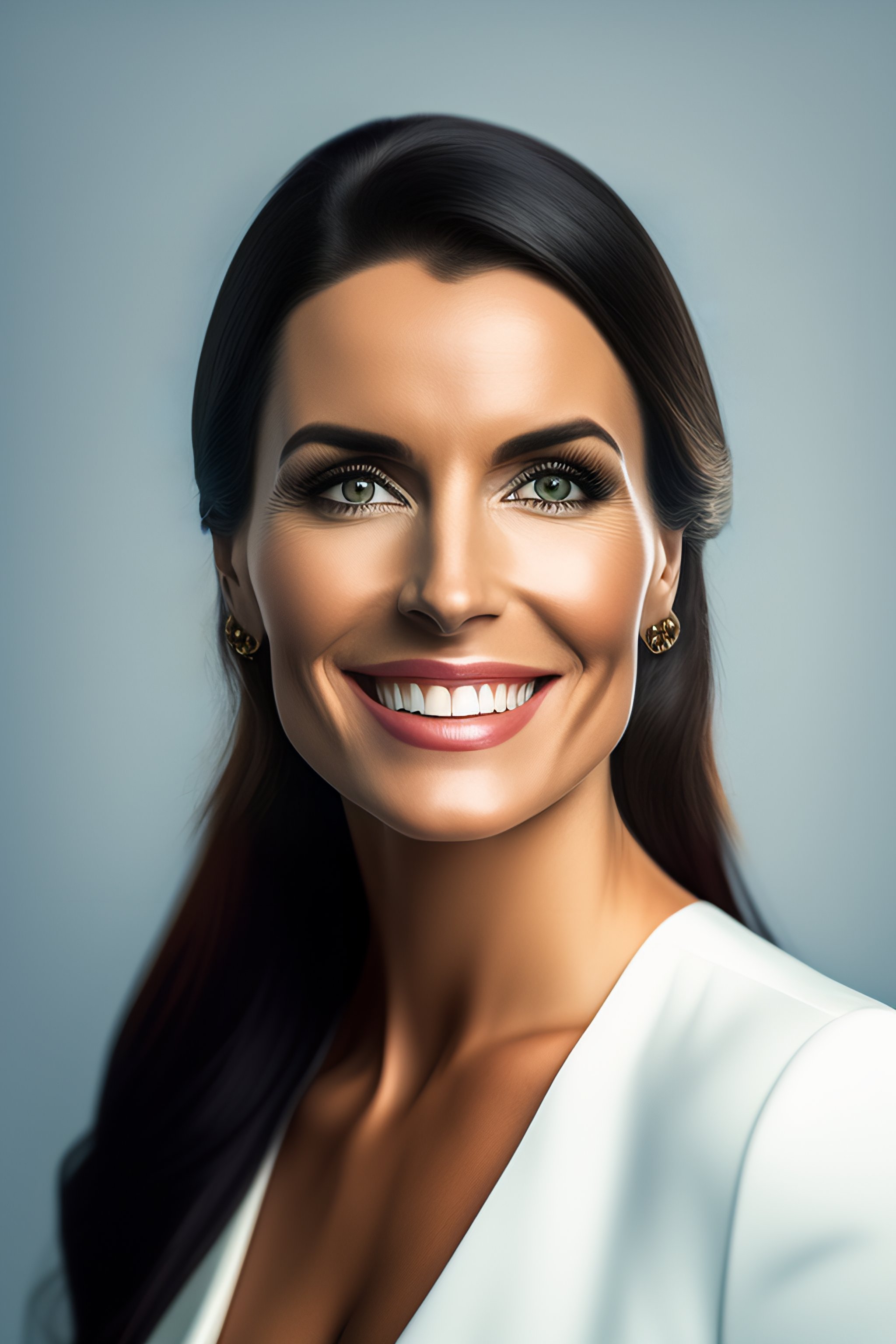 Lexica - Woman talking in phone, realistic, photo, white background