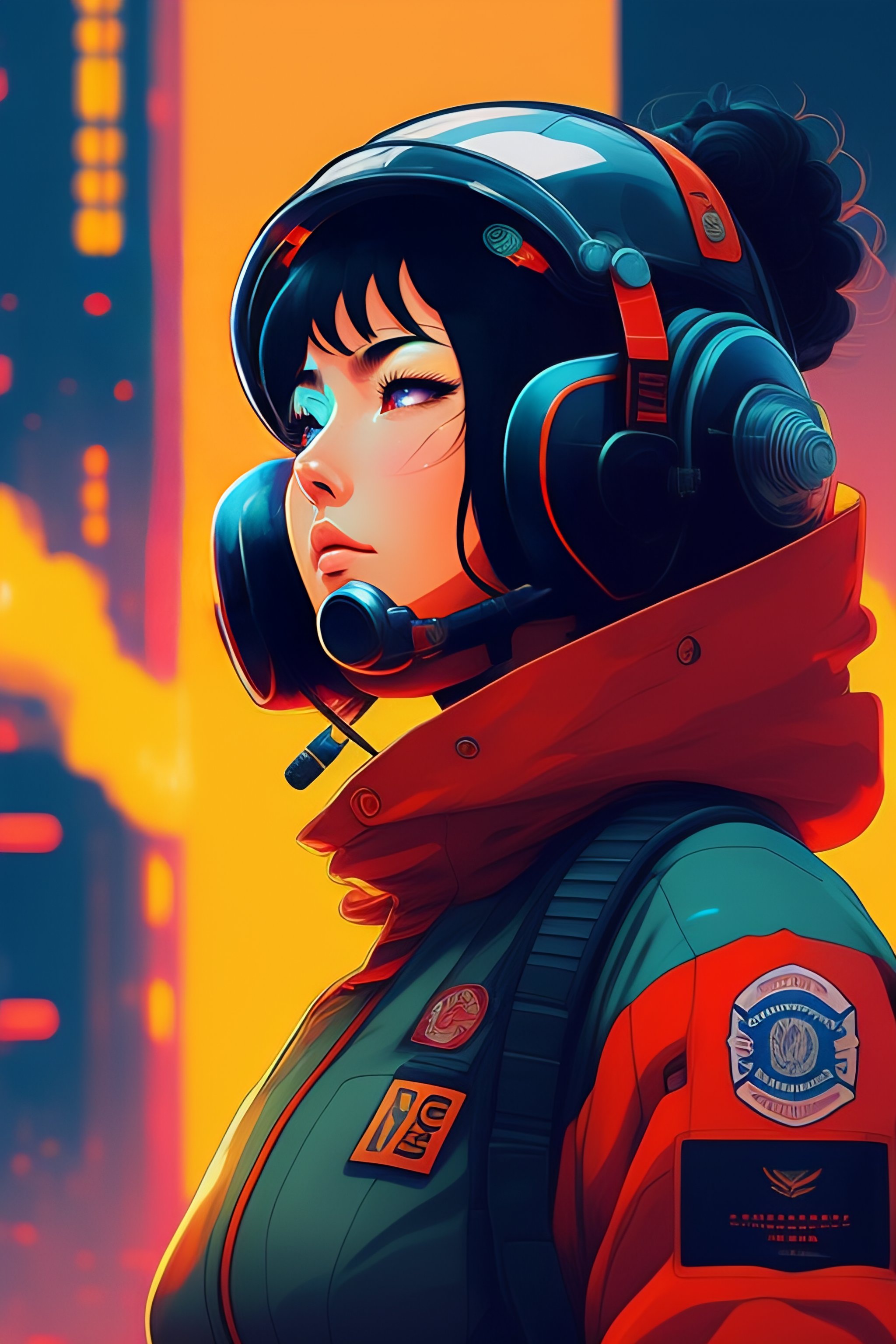 Lexica - A firefighter cyborg ,style of Laurie Greasley, studio ghibli ...