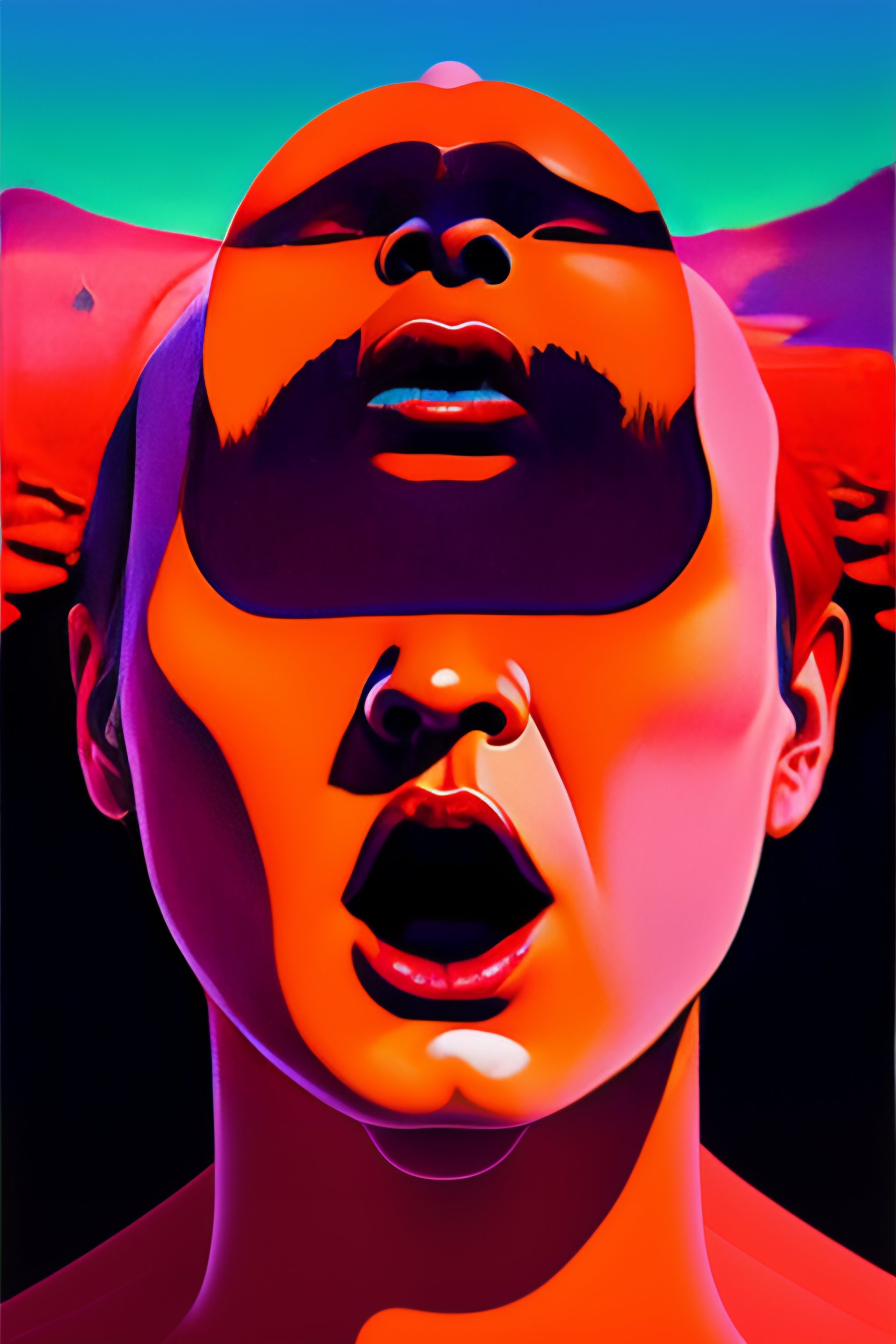 Lexica - A closeup portrait of an honest man licking a tab of LSD acid ...