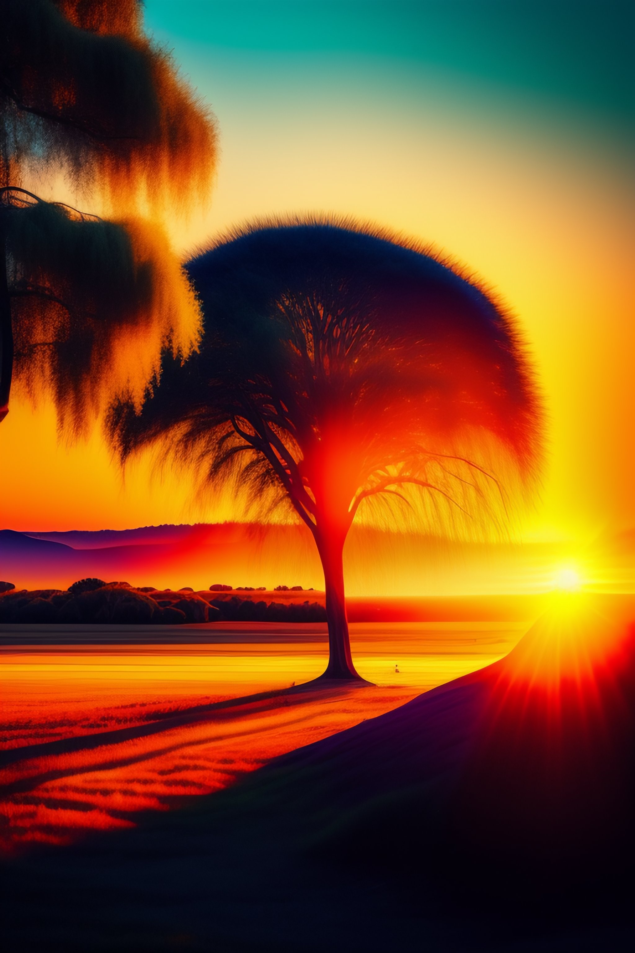 Lexica - A big bright beautiful tomorrow, sunset landscape, beautiful ...