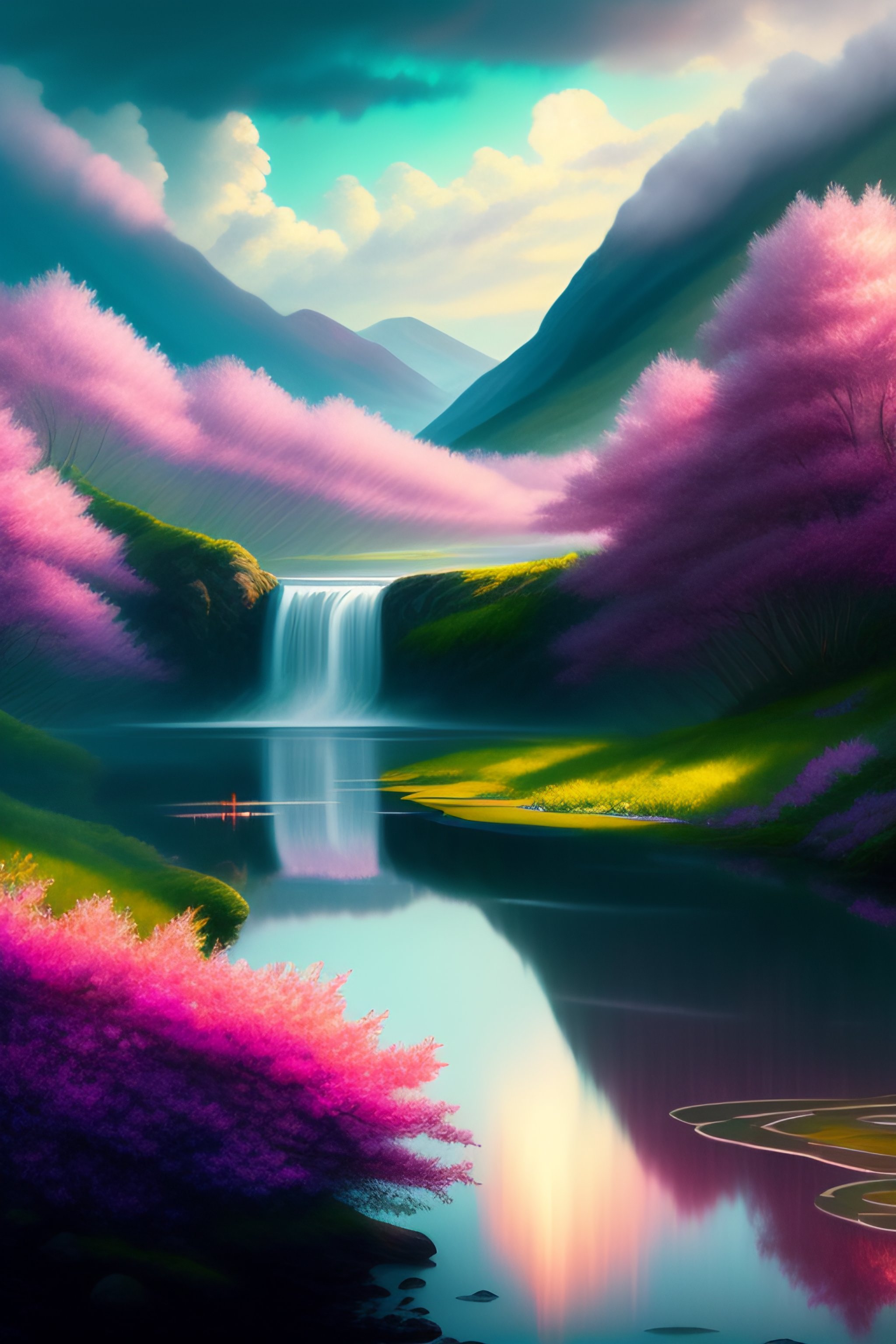 Lexica - Hyper detailed landscape, Thunder rumbled and it rained, and ...