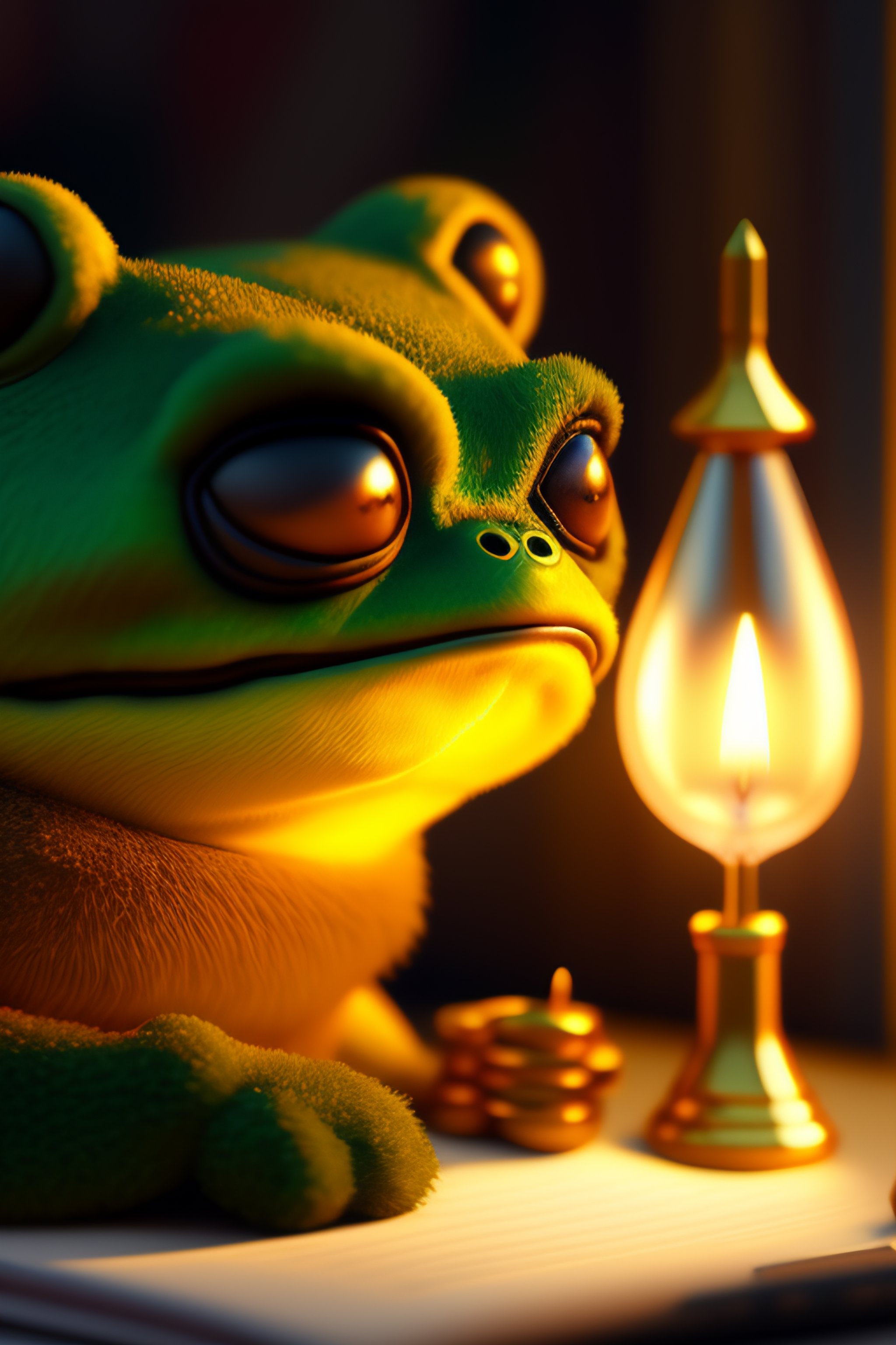 Lexica - An exhausted pepe the frog commiting tax fraud, paperwork ...