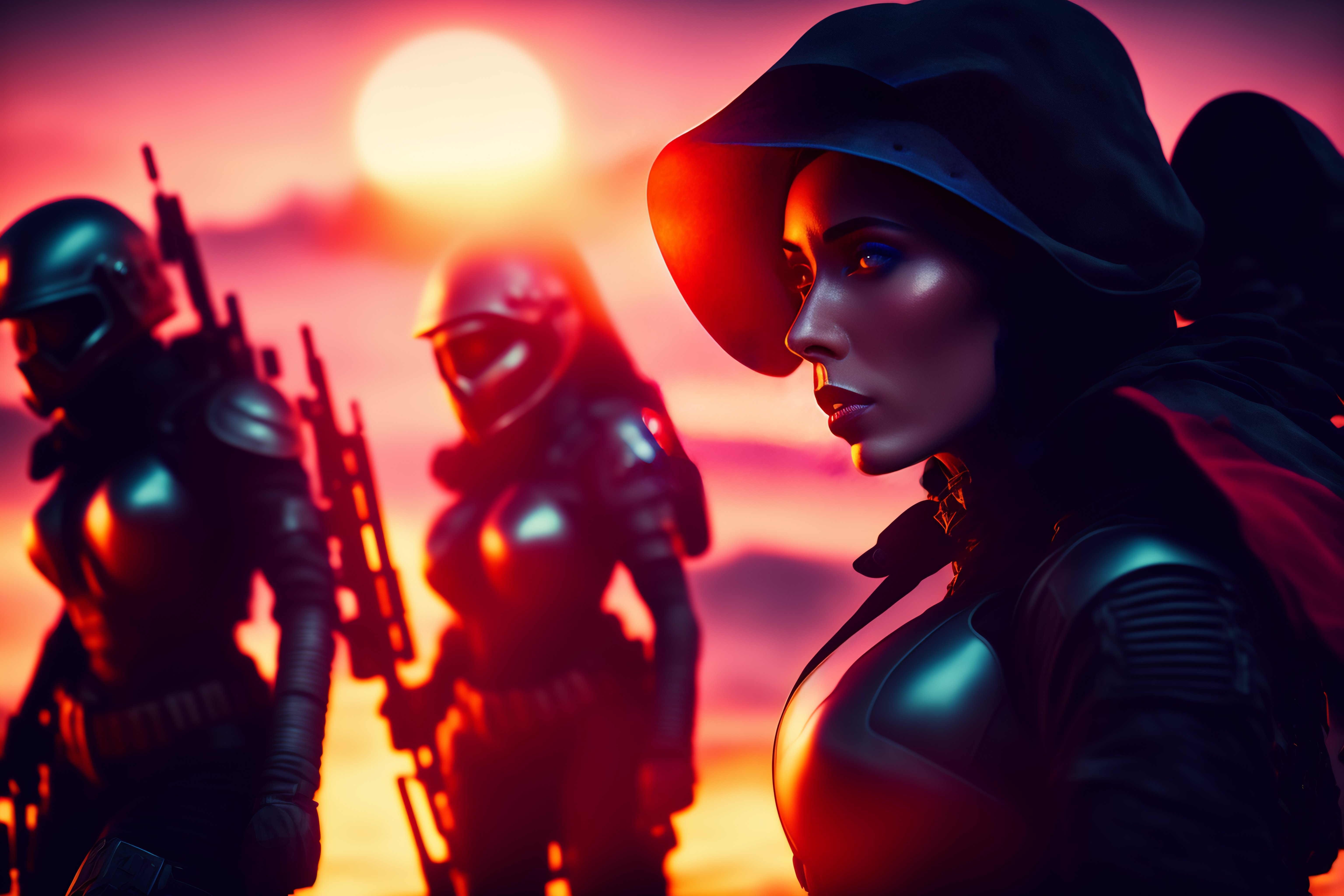 Lexica - A team of females of beautiful armed warriors defending ...