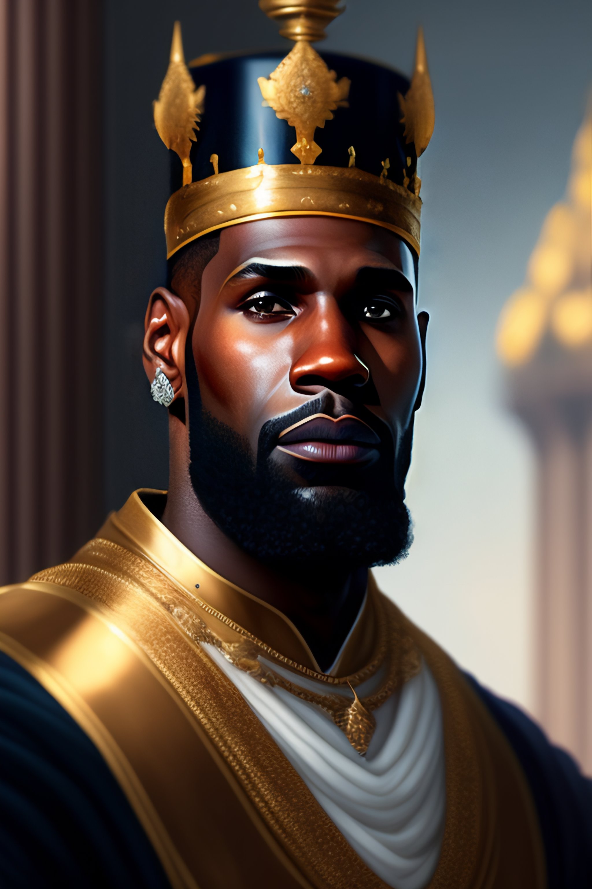 Lexica - Wide angle shot, full-body!!!! of a beautiful!!!! lebron james ...