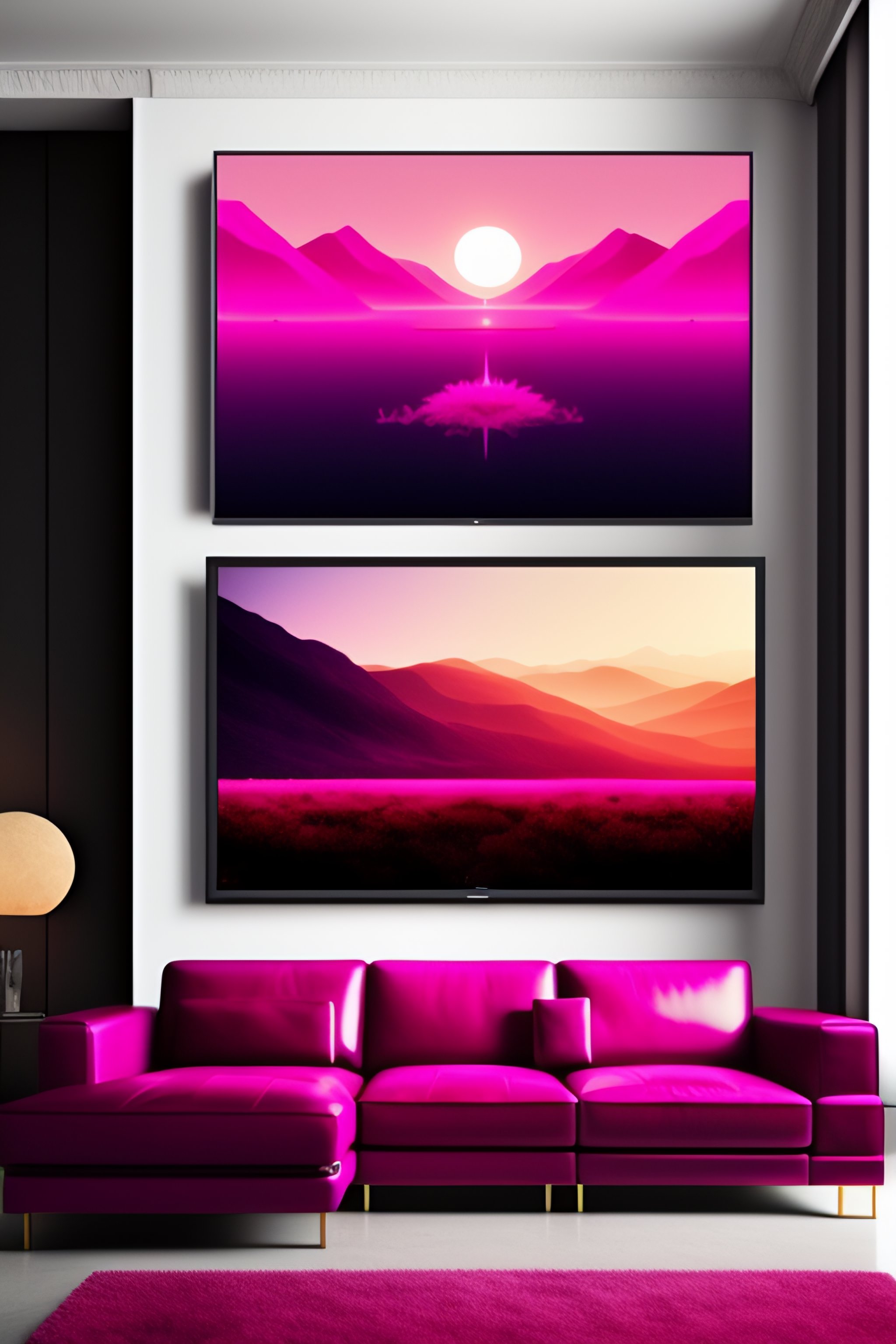 Lexica - Show me a beautiful picture of a modern lounge with Pink Floyd ...