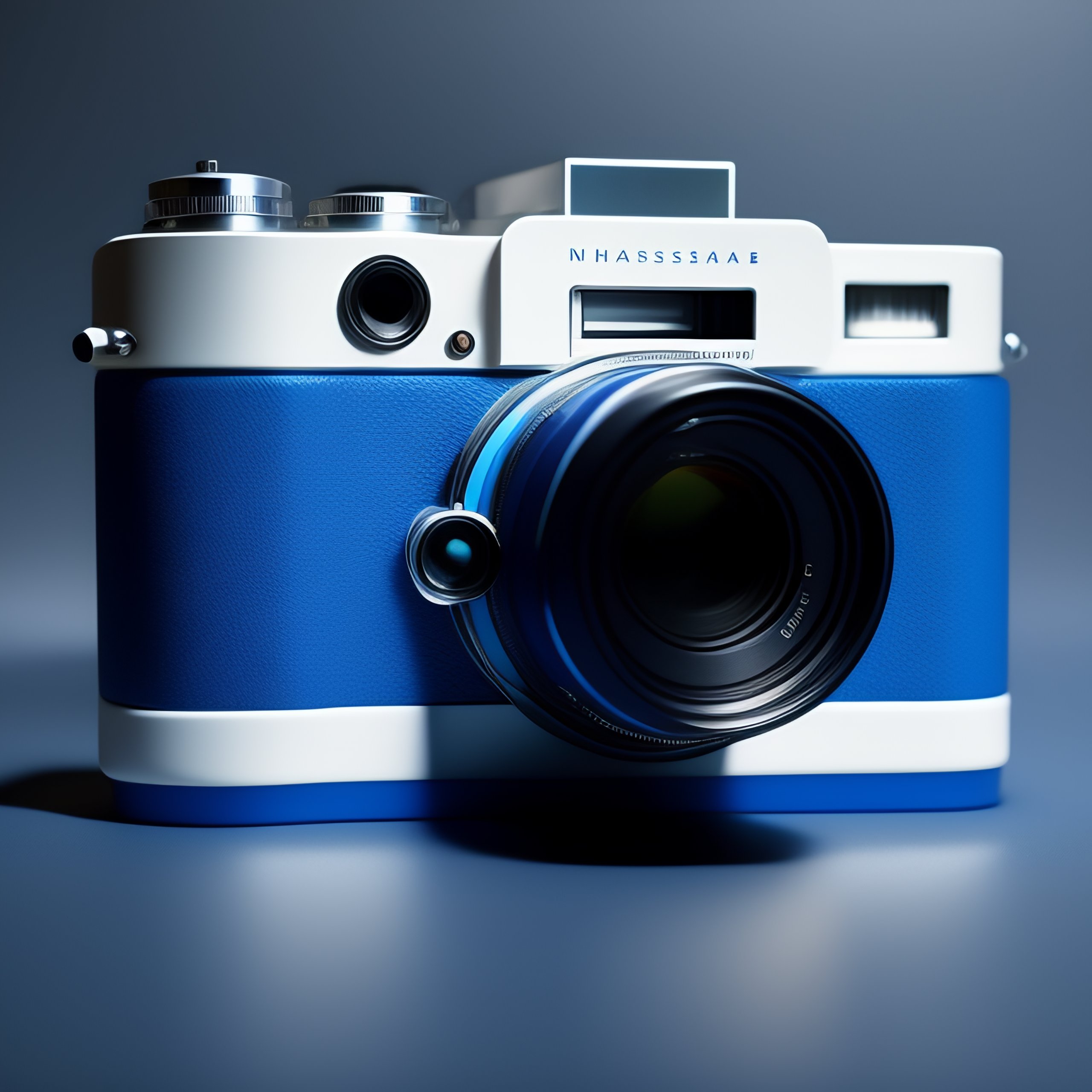 Lexica - Blue background,side view product photography of a camera ...