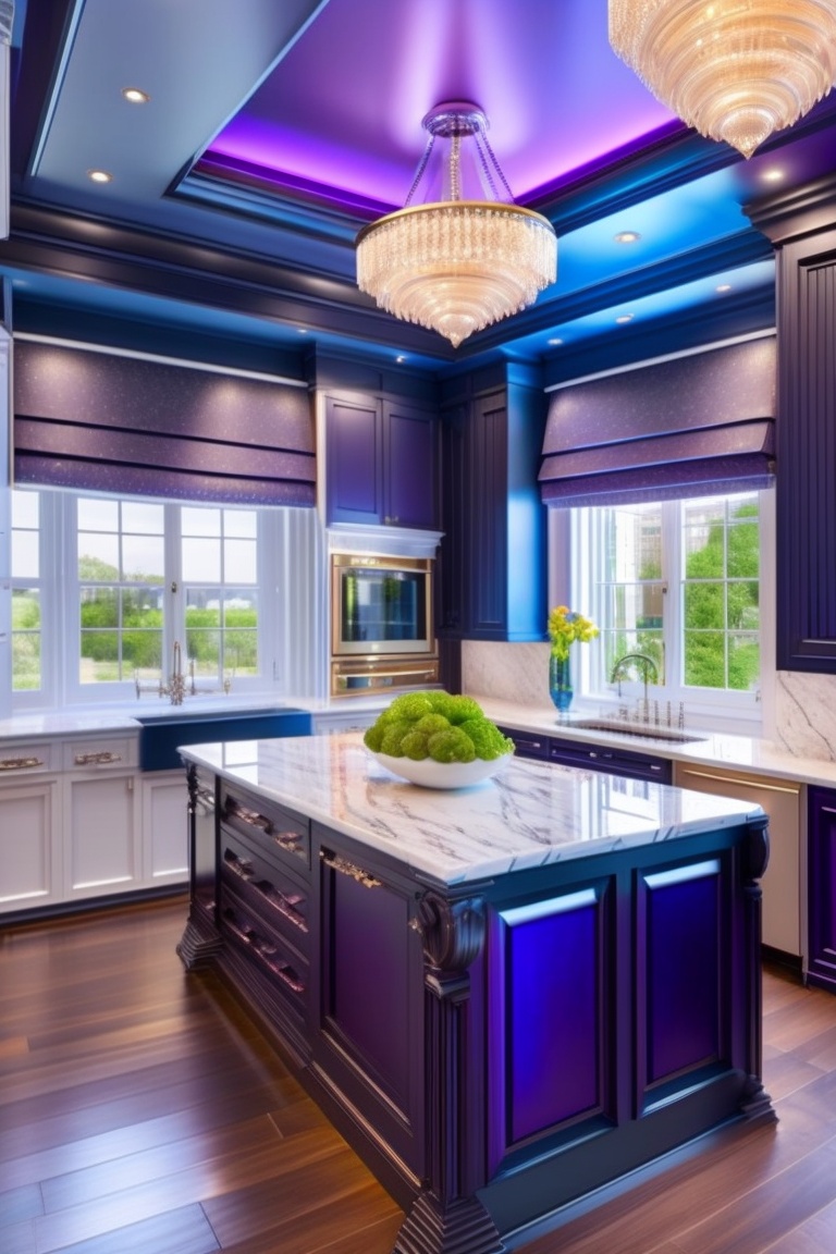 Lexica - Blue and purple colour In this luxurious 3D scene, we are ...